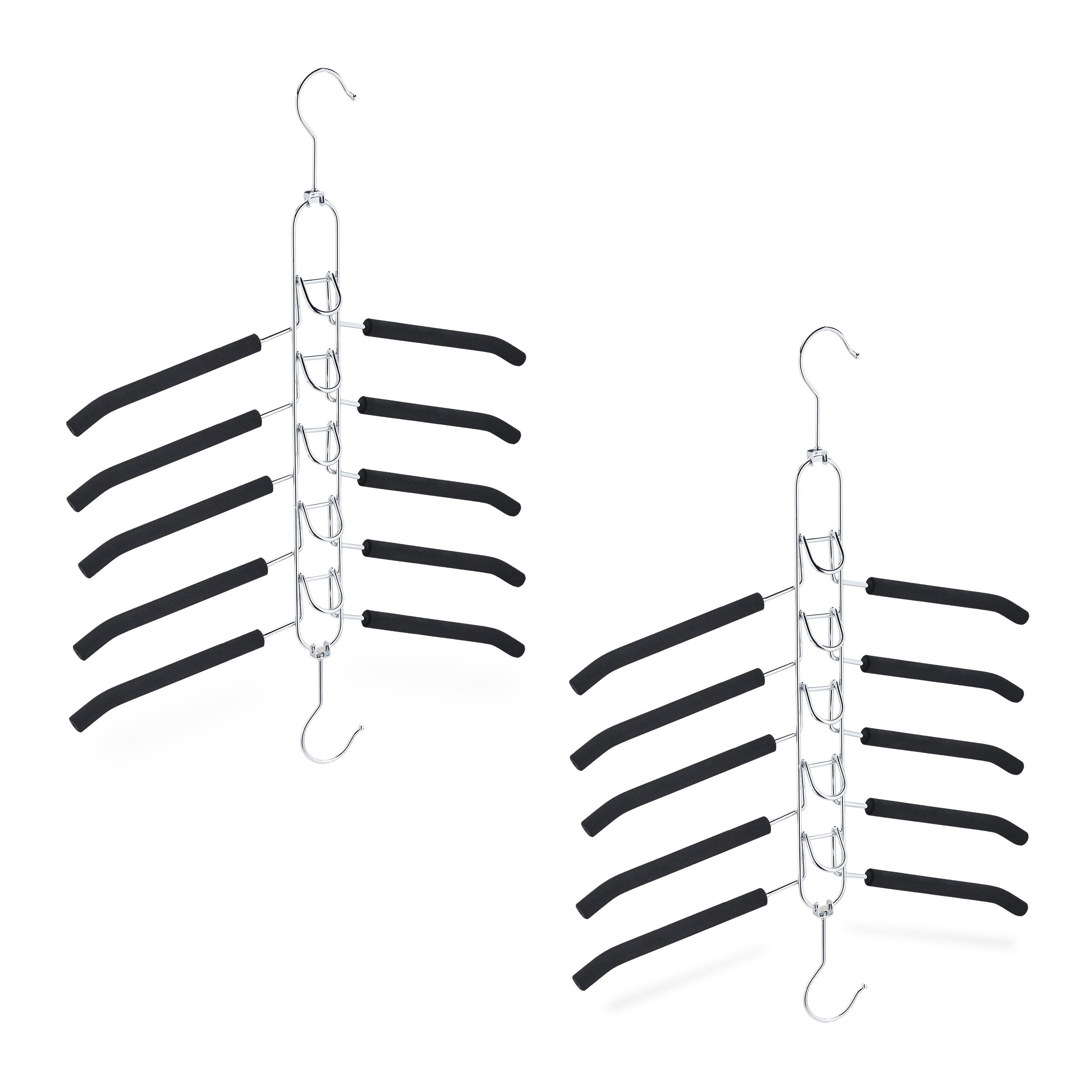 Relaxdays Cintre multiple, lot de 2, 5 en 1, horizontal et vertical ...