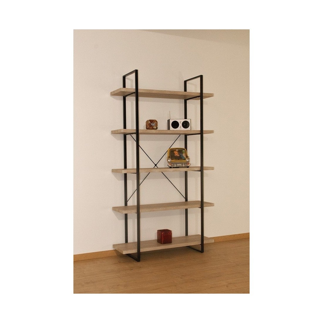 Estantería industrial SHELVES - 5 niveles - Madera y metal - Diseño ...