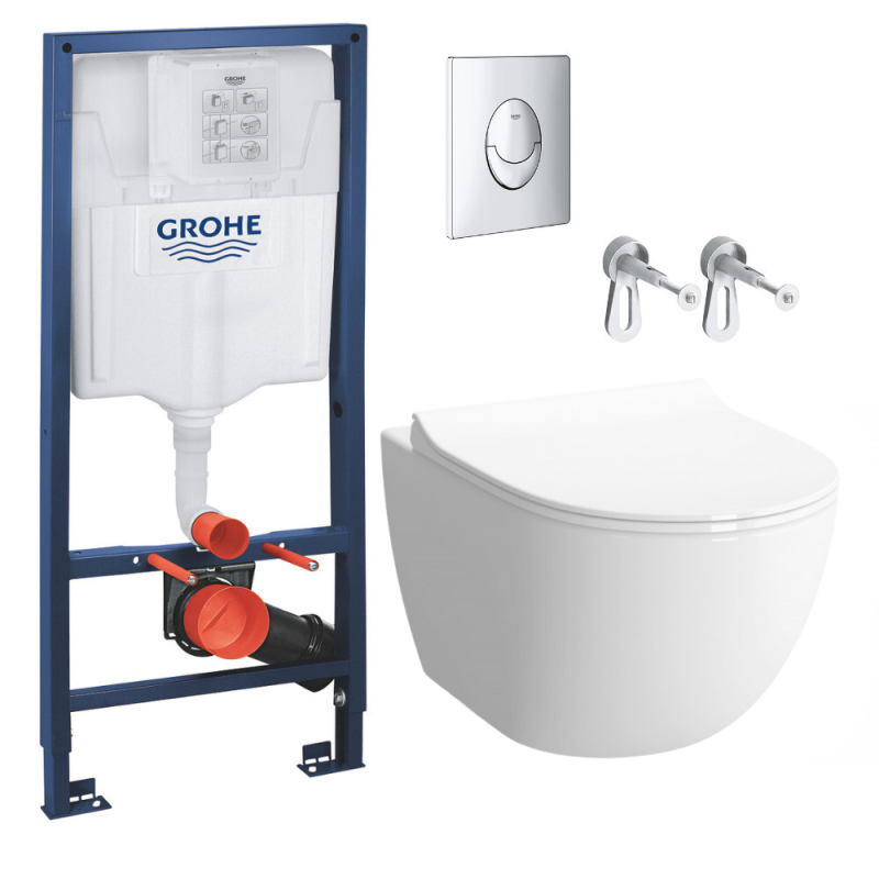 Grohe Pack WC Bâti support Rapid SL + WC sans bride Vitra Sento ...