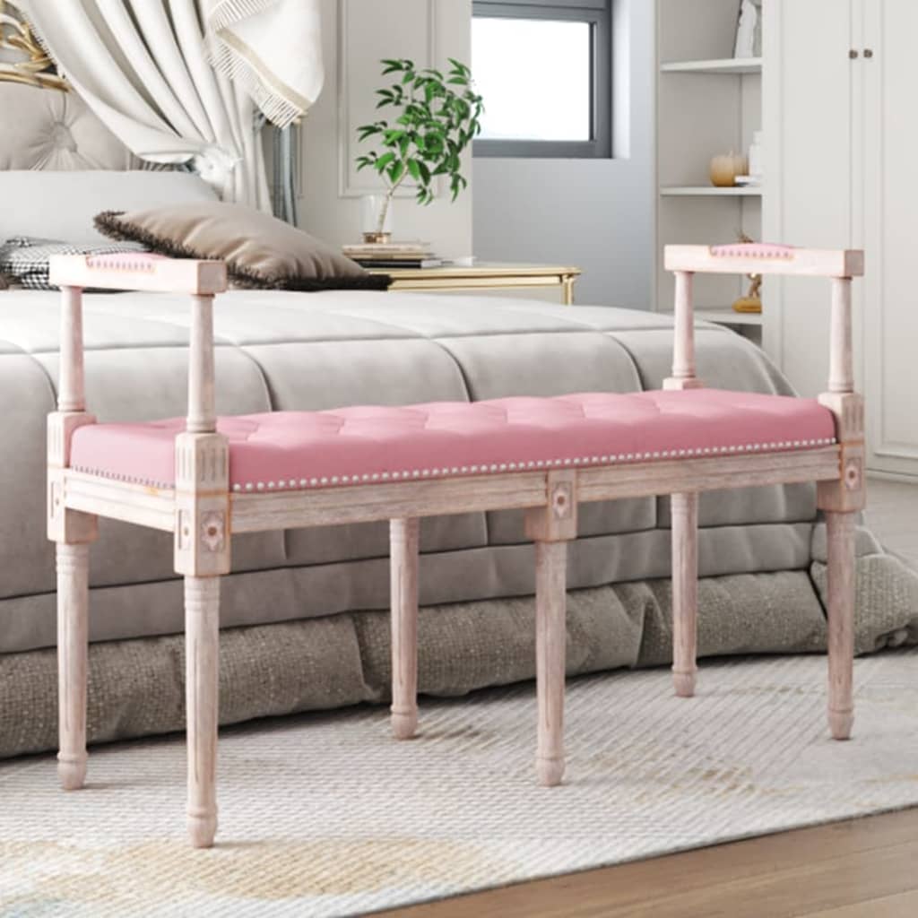Banc d'intérieur | Banc Rose 110x40x70 cm Velours CFW65931 | Leroy Merlin