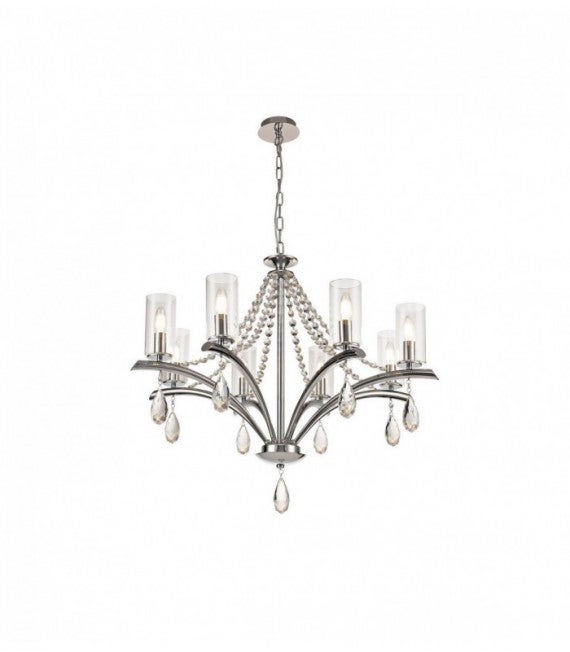 Suspension Rhea Chrome poli 8 ampoules 82cm | Leroy Merlin