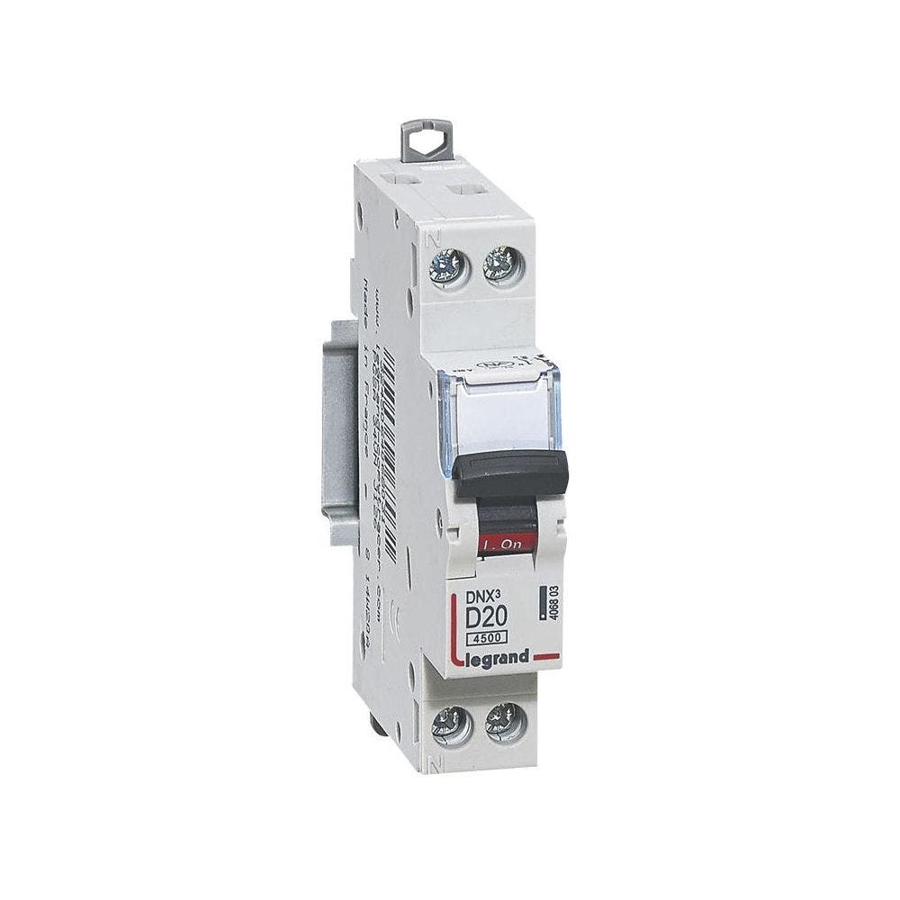 Disjoncteur 20A 230V courbe D 4500A - Protection Tertiaire | Leroy Merlin