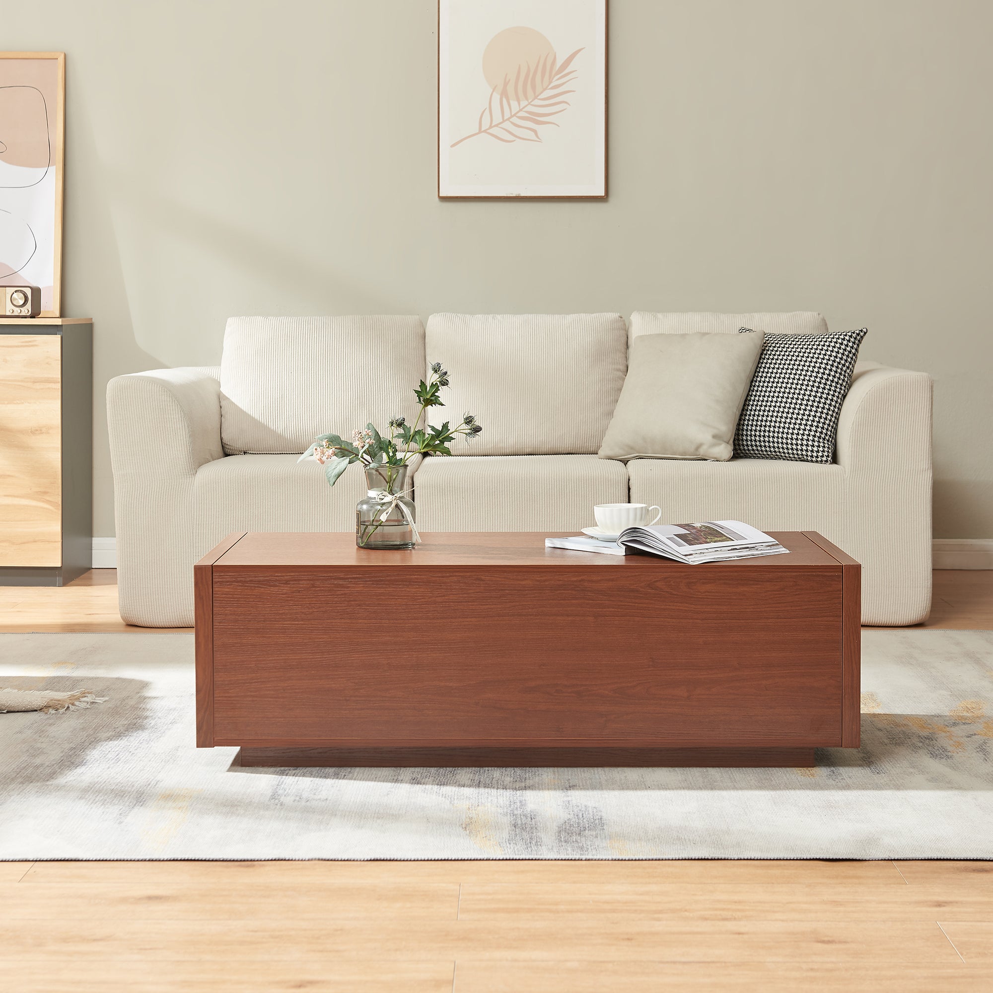 Table basse Turur 104 x 50 x 40 cm effet noyer [en.casa] | Leroy Merlin