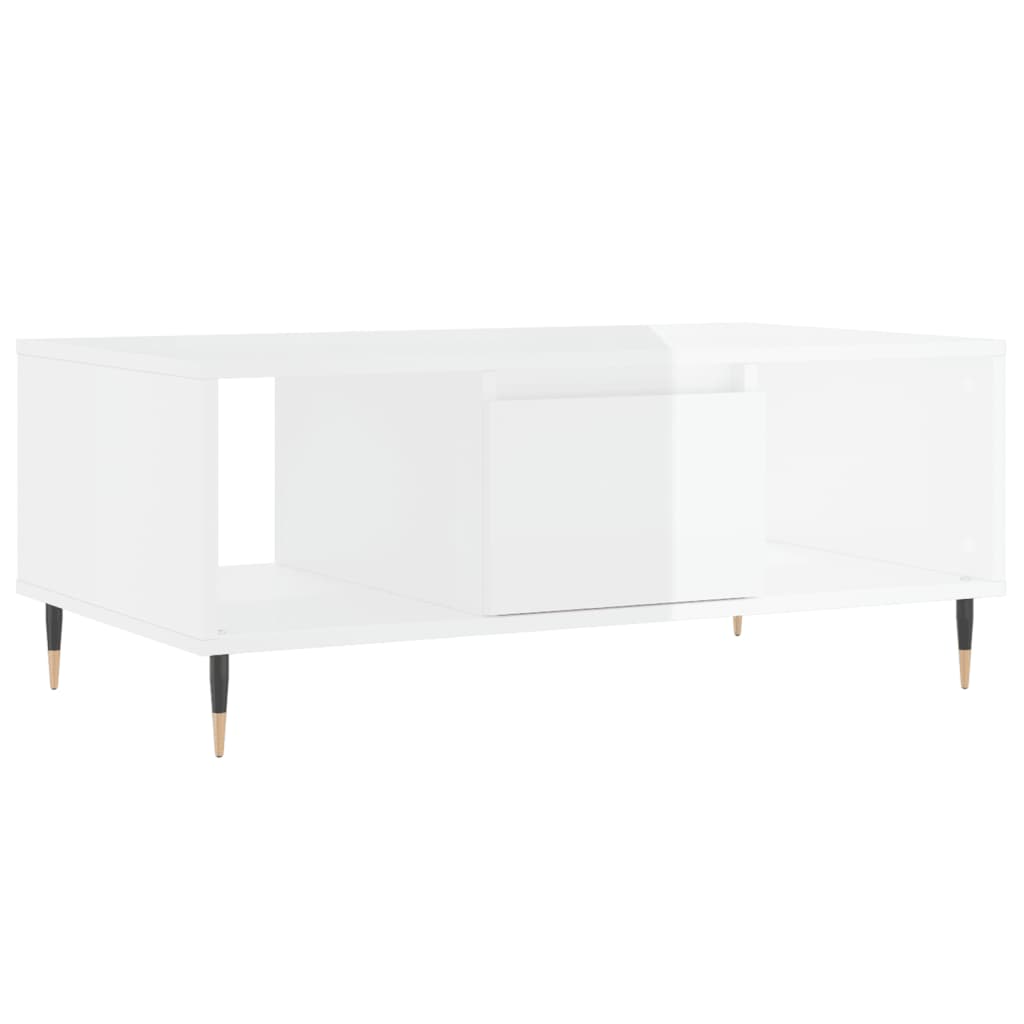 Table basse, contreplaqué blanc brillant, 90x50x36,5 cm | Leroy Merlin