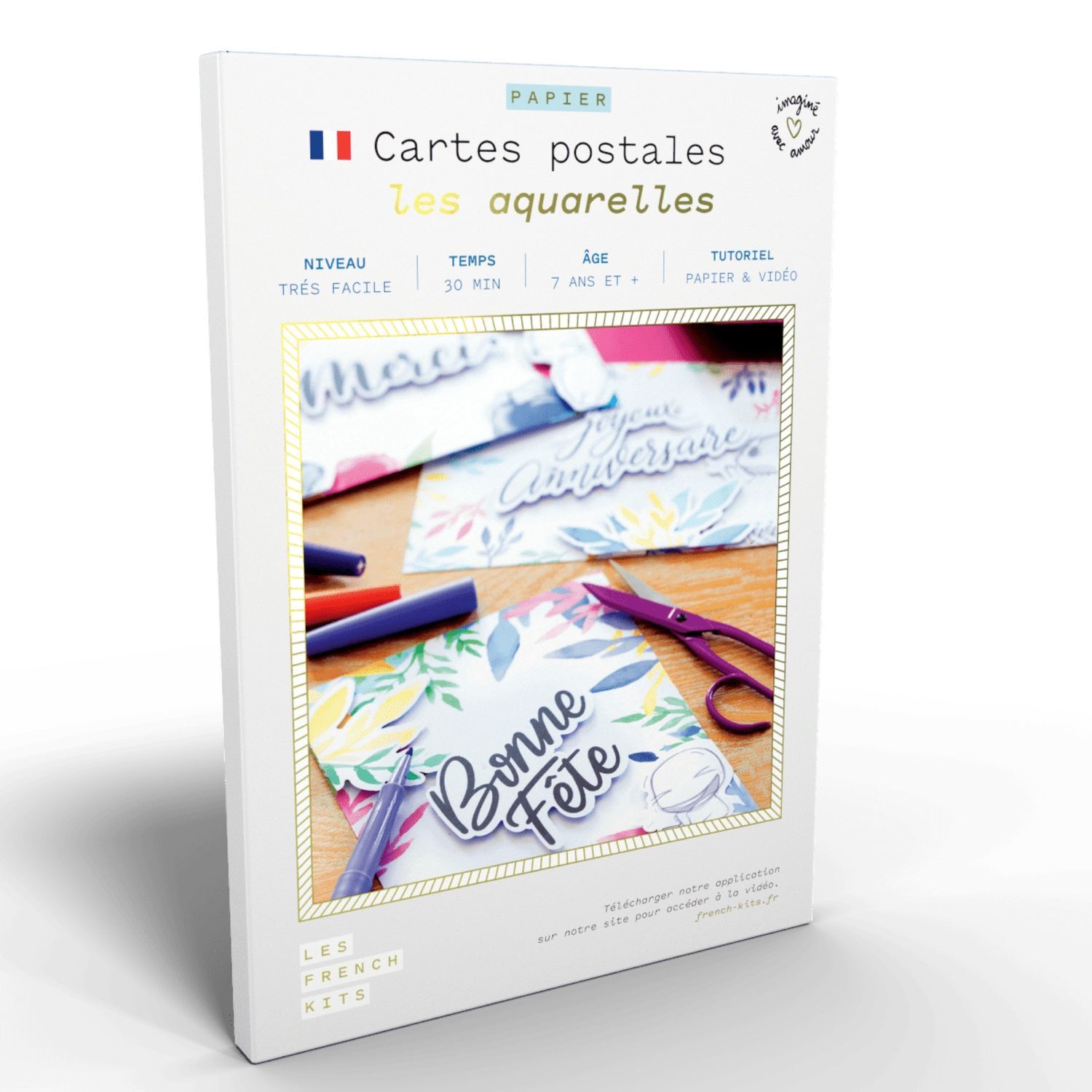 Coffret Scrapbooking - 3 Cartes postales - Messages - French Kits ...