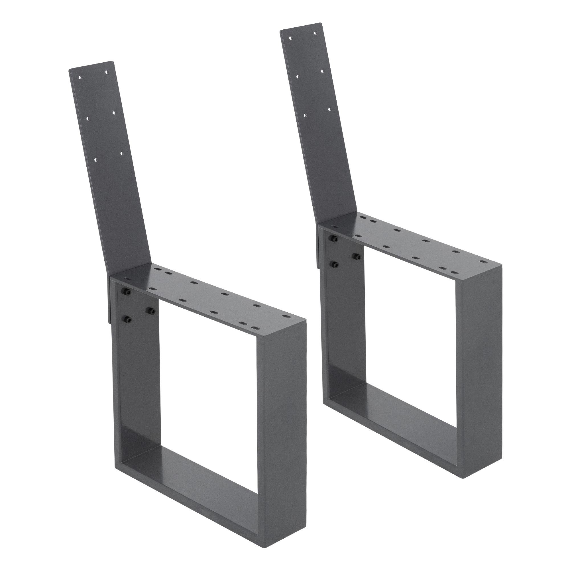 2 Pieds de banc cadre anthracite métal solide profil carré industriel ...