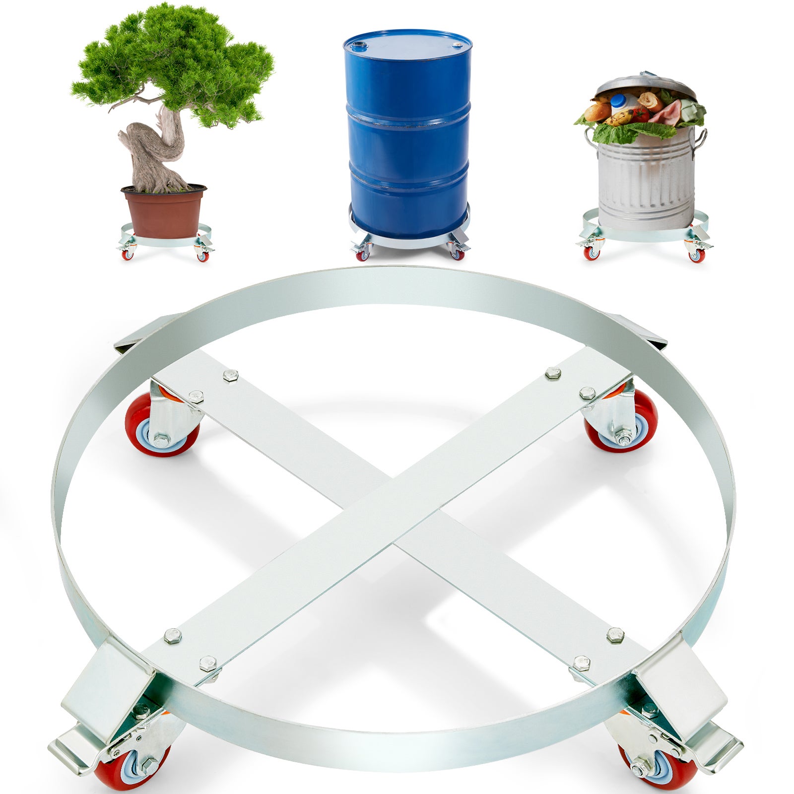 Porte-Fut 250 L Chariot a Baril VEVOR Capacite de Charge 454 kg Plateau ...