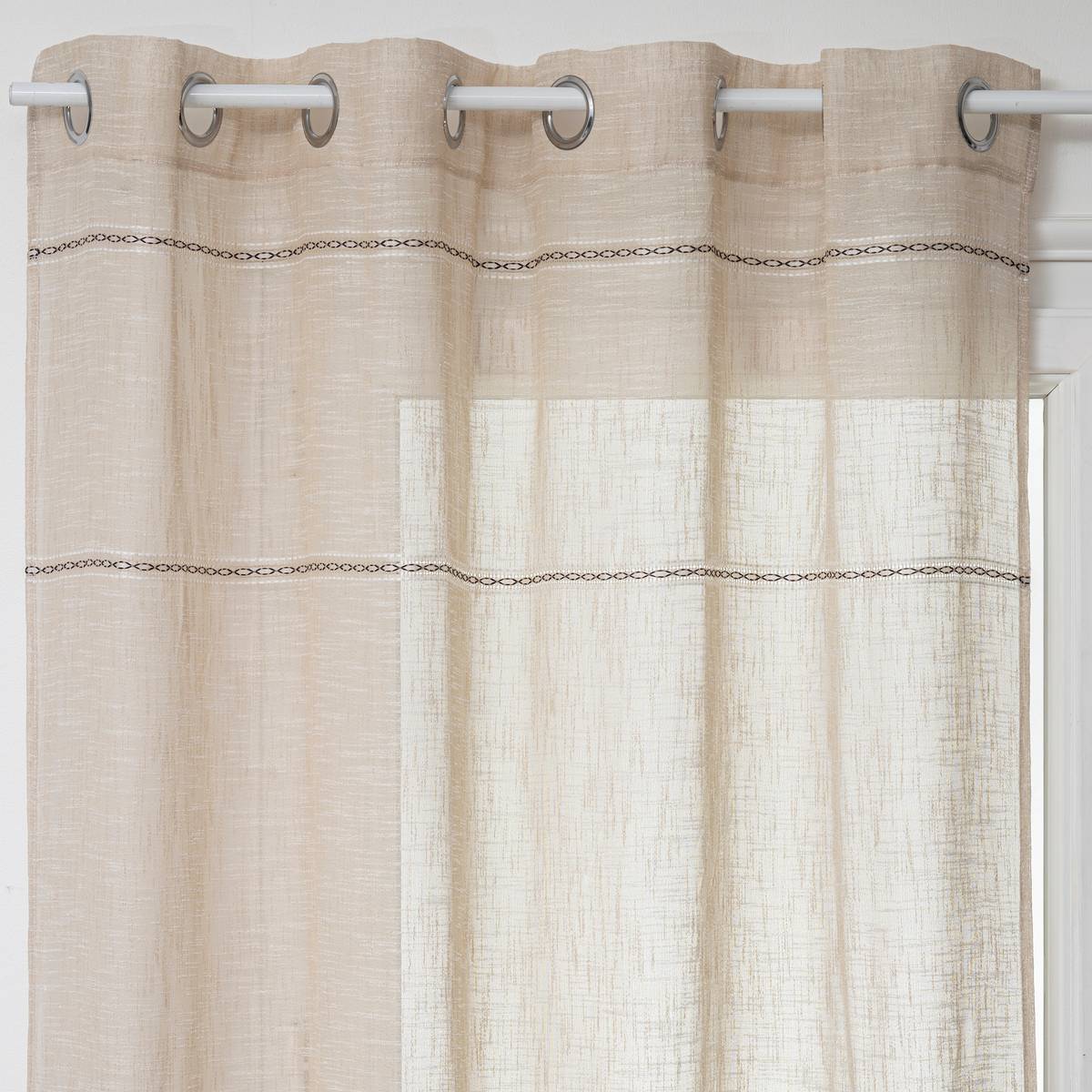 Atmosphera - Visillo «Indi» con ojales - lino 140 x 240 cm | Leroy Merlin