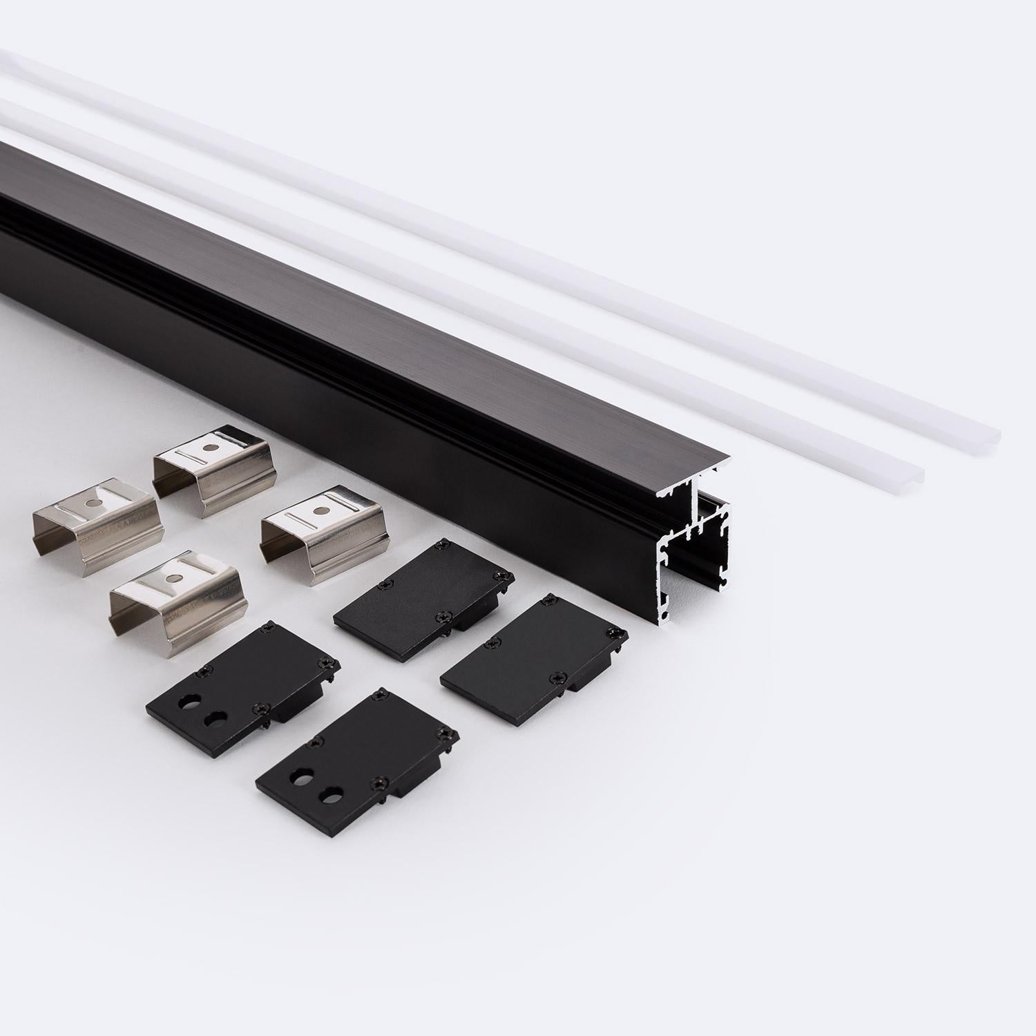 Ledkia Profilo in Alluminio Applique Doppia Luce 2 m Nero per Strisce ...