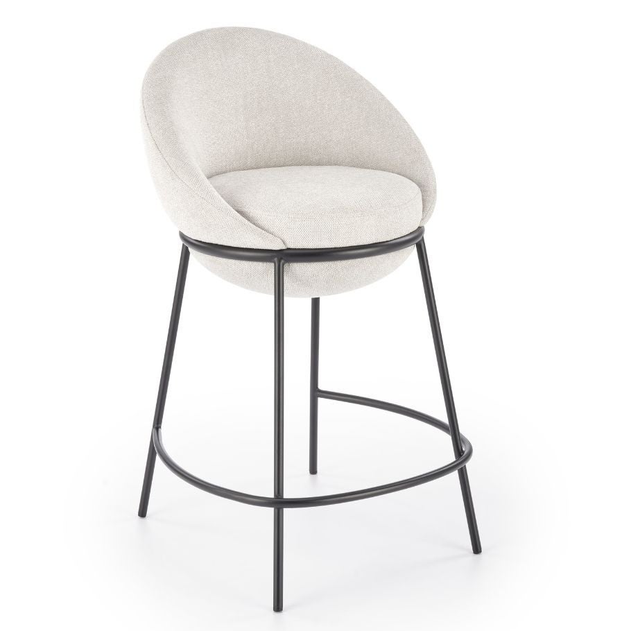 Tabouret de bar design tissu beige Armand | Leroy Merlin