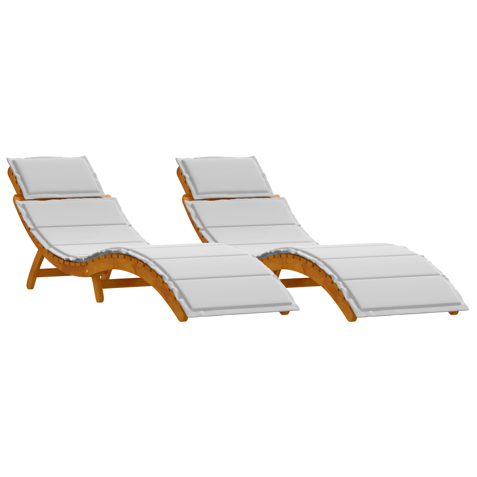 Transat | Chaises Longues avec Coussins 2 pcs Gris Clair Bois Massif d ...