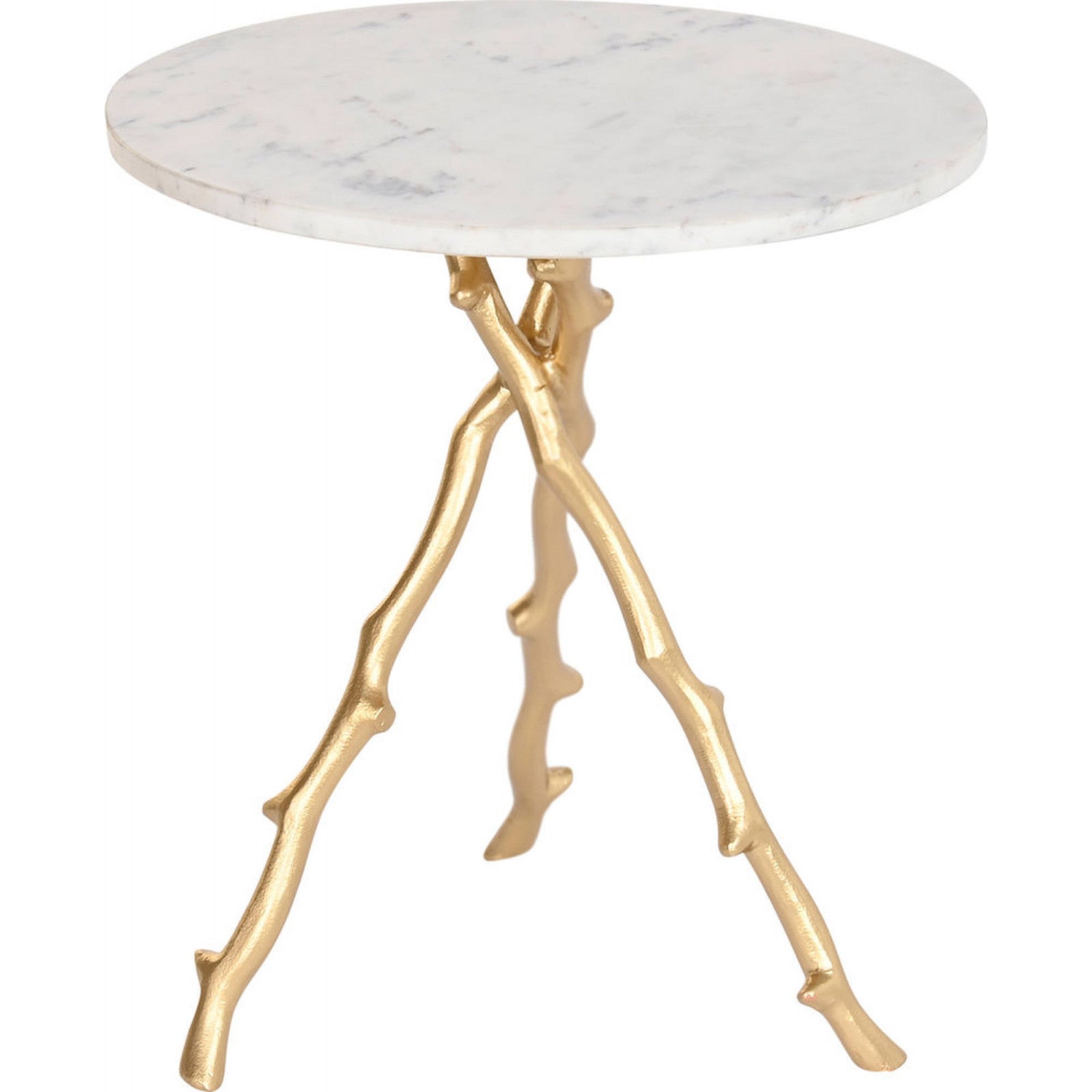 Table d'appoint marbre raffinement doré 45 x 45 x 50 cm Doré blanc marbré | Leroy Merlin