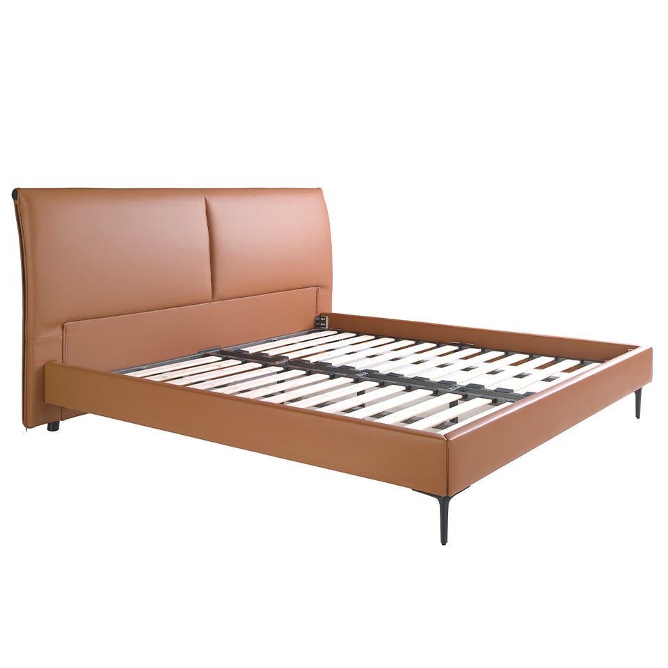 Cama polipiel color marrón 205 x 212 x 110 cm | Leroy Merlin