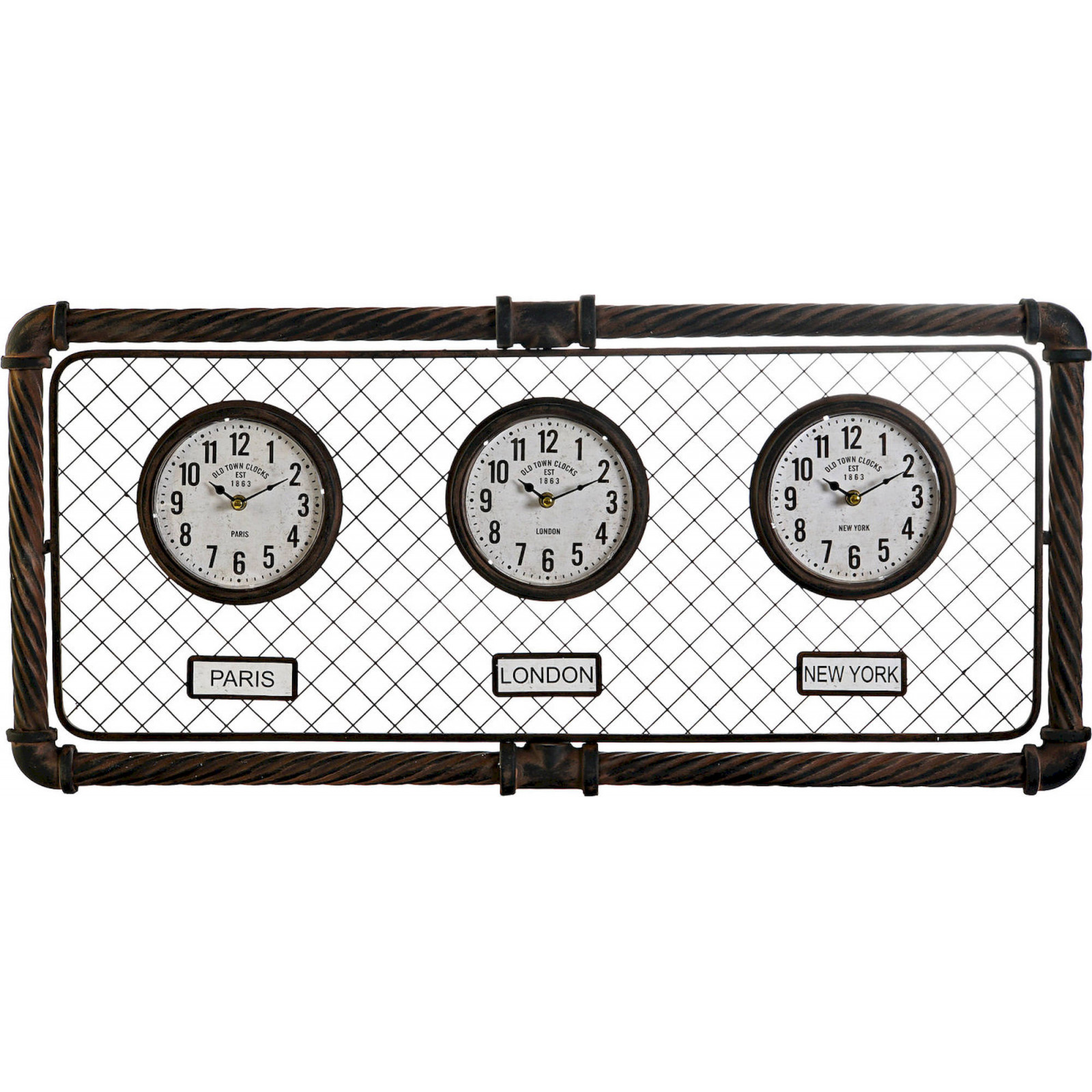 Horloge murale chic pour voyageurs élégants 93 x 5 x 42 cm Gris foncé ...