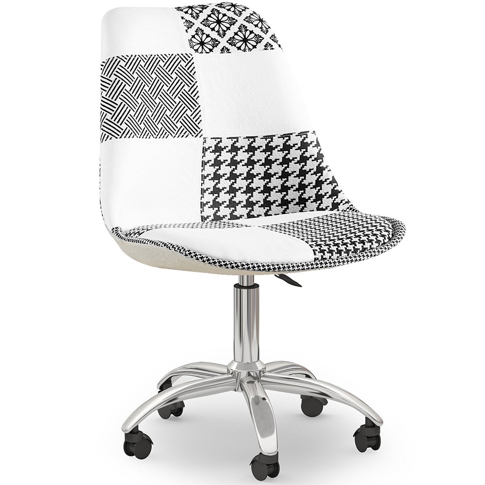 Chaise de Bureau Pivotante - Tissu Patchwork - Sam Multicolore | Leroy Merlin