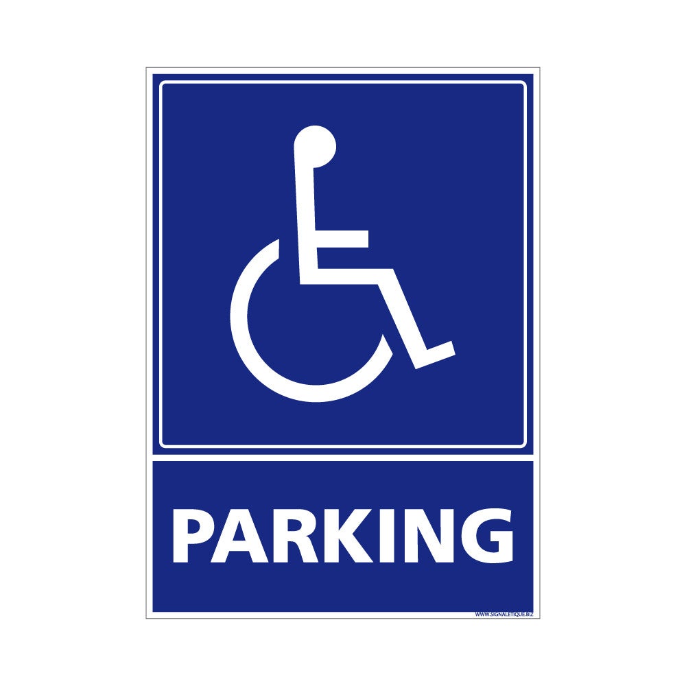 Panneau Parking Handicapé PMR 150 x 210 mm Matière Aluminium | Leroy Merlin