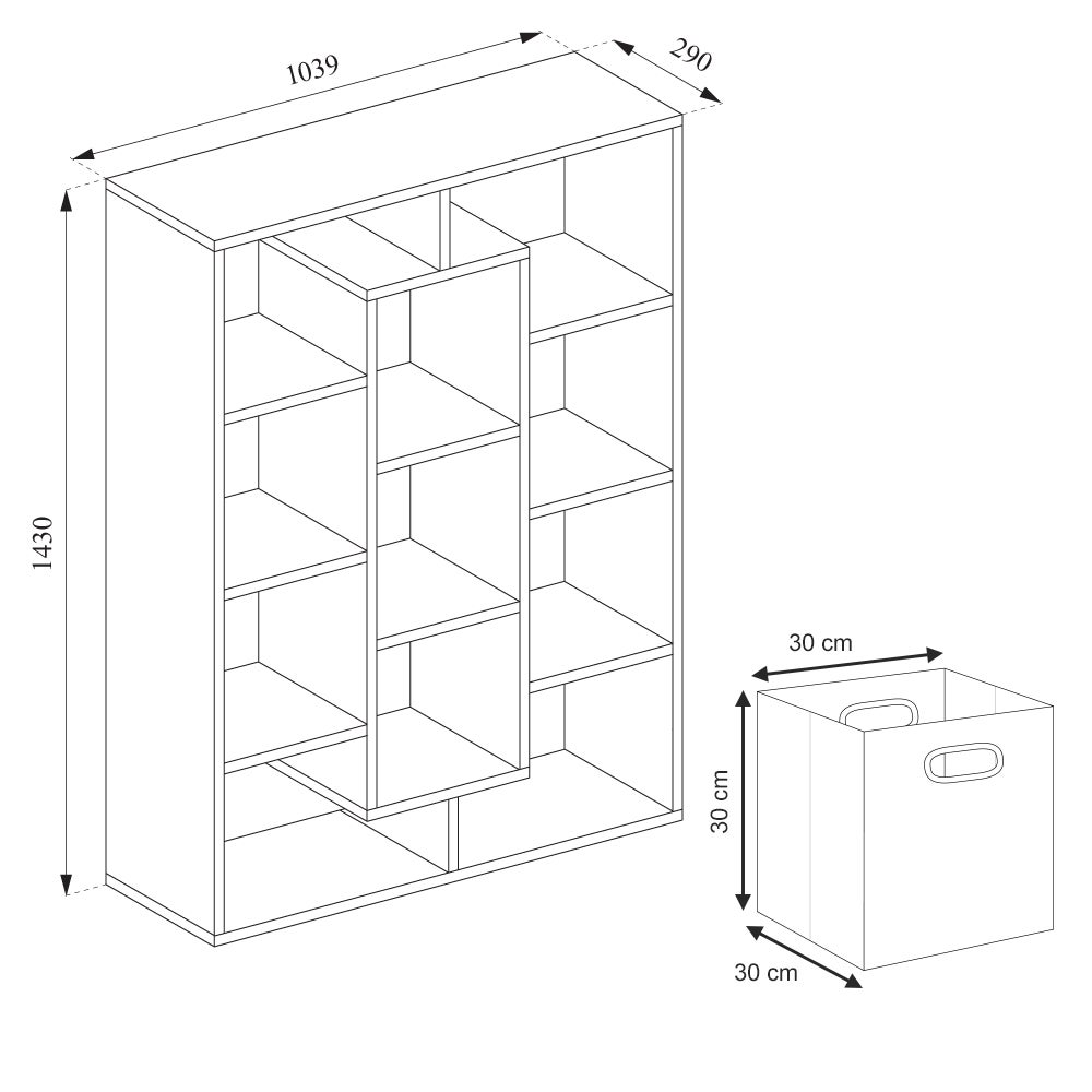 Vicco Meuble de rangement cube , Blanc, 103.9x143cm avec 2 boxes ...