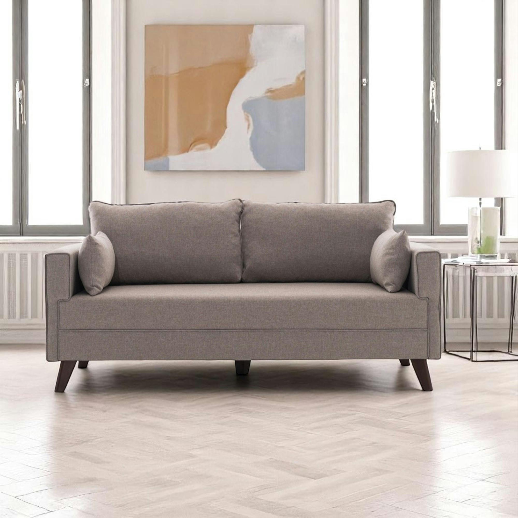 Canapé 2 places taupe - dos droit SPLIT | Leroy Merlin