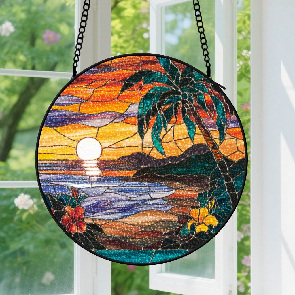 Décoration fenêtre suspendu lever soleil vallée enneigée - Attrape ...