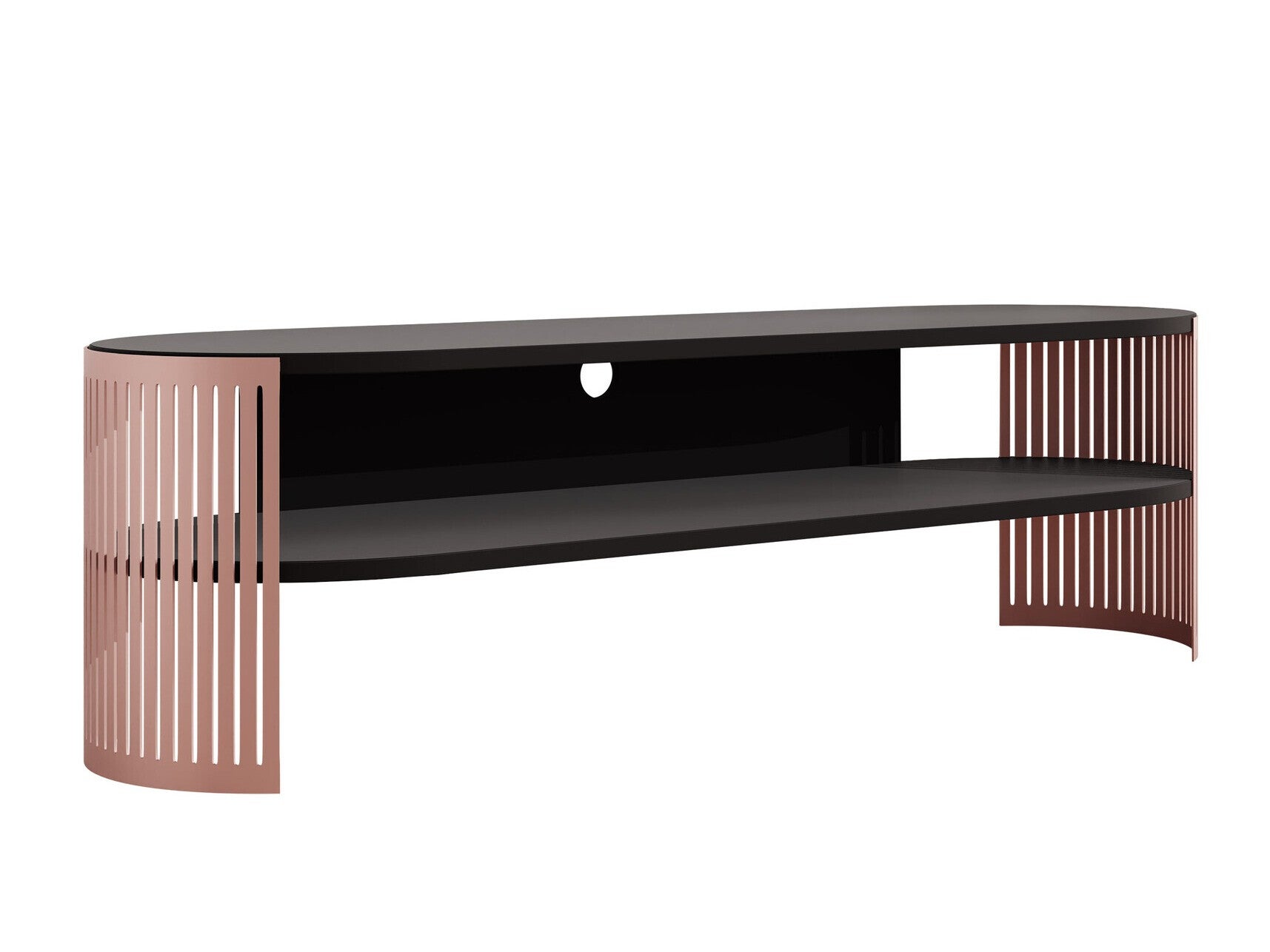 Meuble TV Evanola 111, Rose, Noir, 140x44x40cm | Leroy Merlin