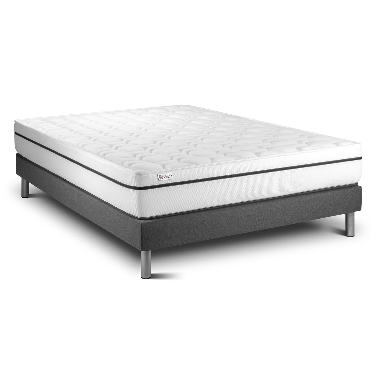Ensemble matelas 180 x 200 cm VITAL SPA - Mousse polyuréthane à mémoire de forme - Ep : 24 cm ...
