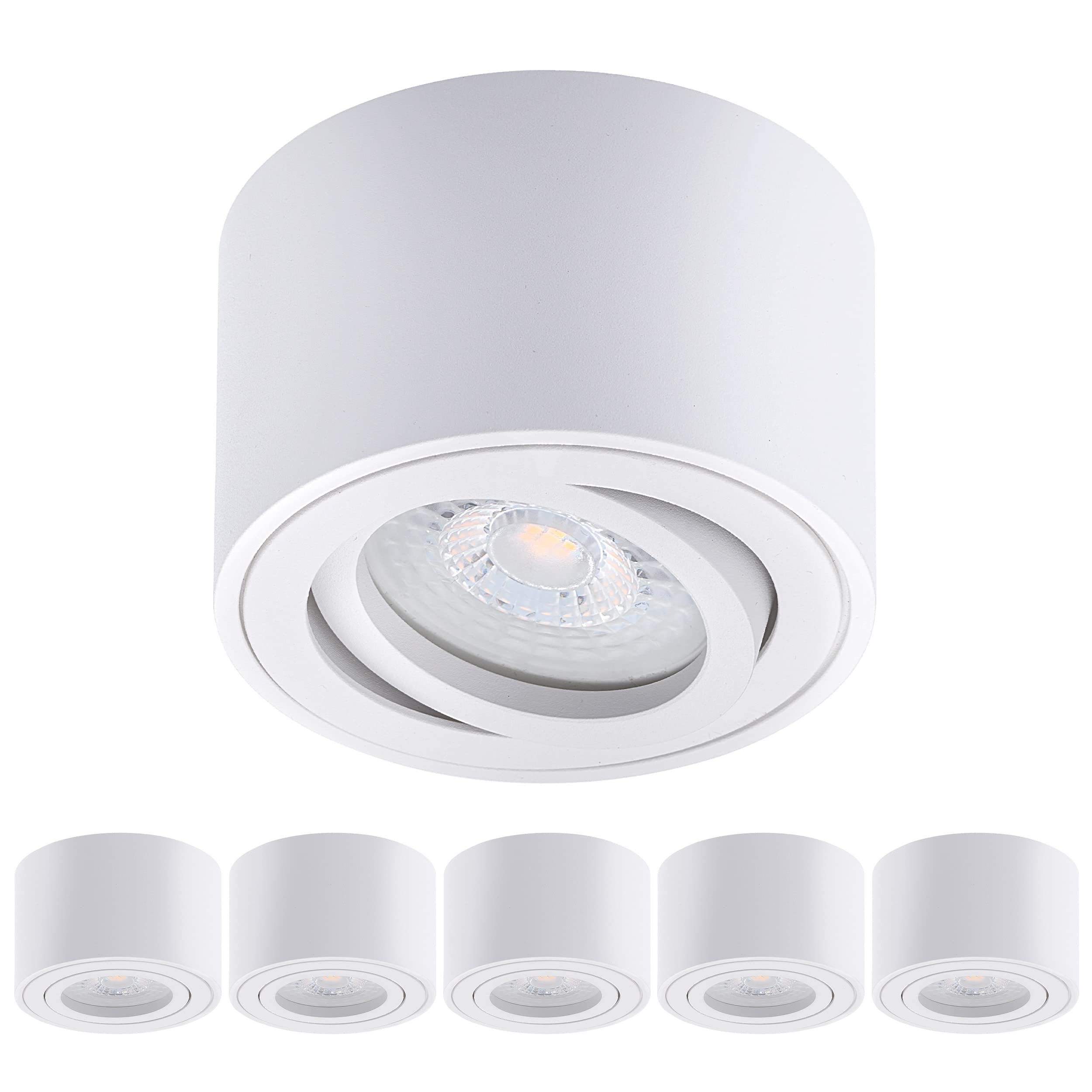 Lot De 6 Spots Encastrables Oktaplex Lile Blancs Led 4 8w 3000k