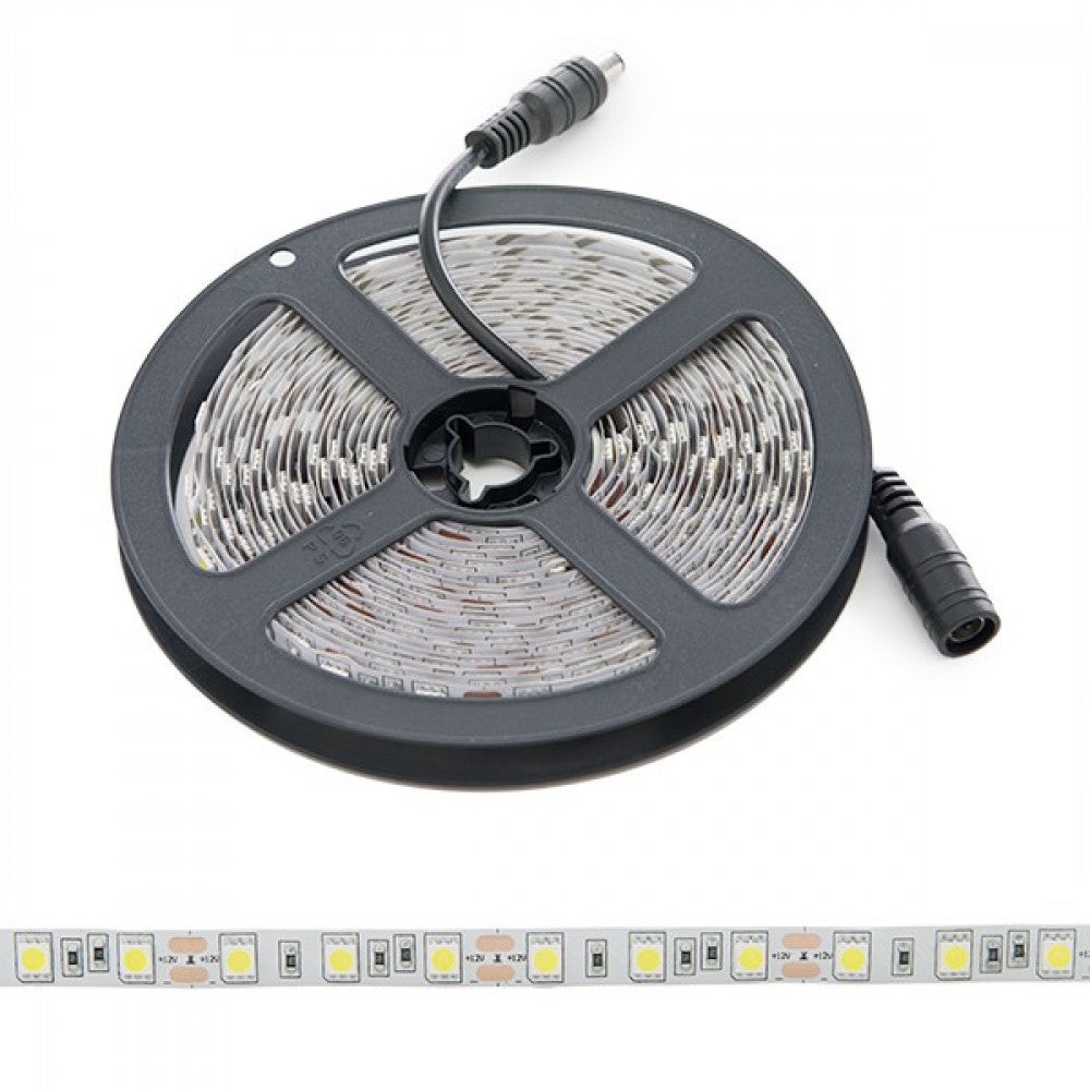 Tira de 300 LEDs 72W 3.780Lm CRI85 6000ºK SMD5050 12VDC x5M 40.000H ...