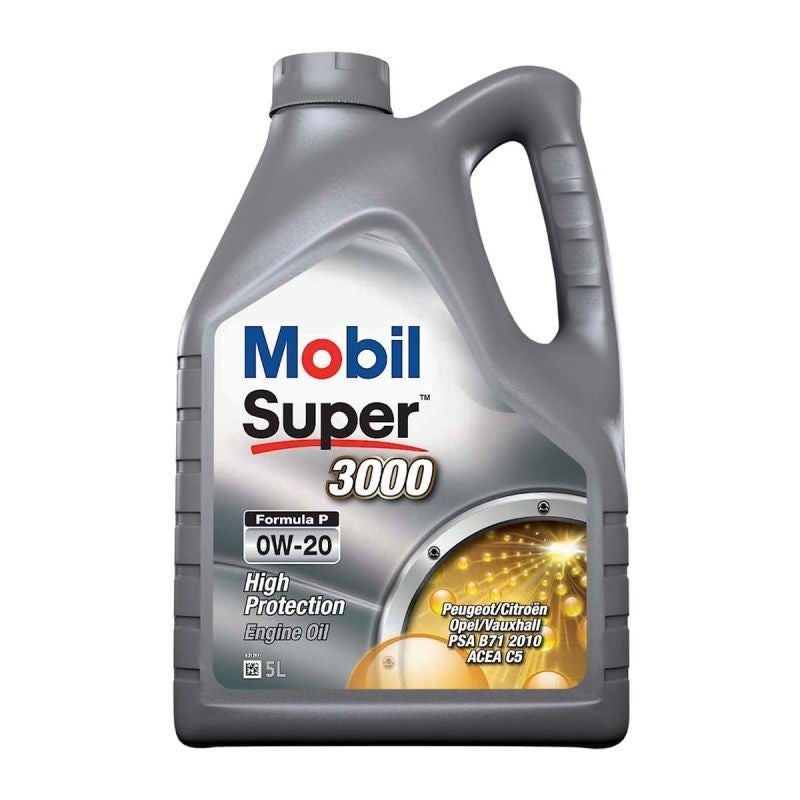 Bidon 5L Huile Moteur Synthétique MOBIL Super 3000 Formule P 0W-20 Pour ...