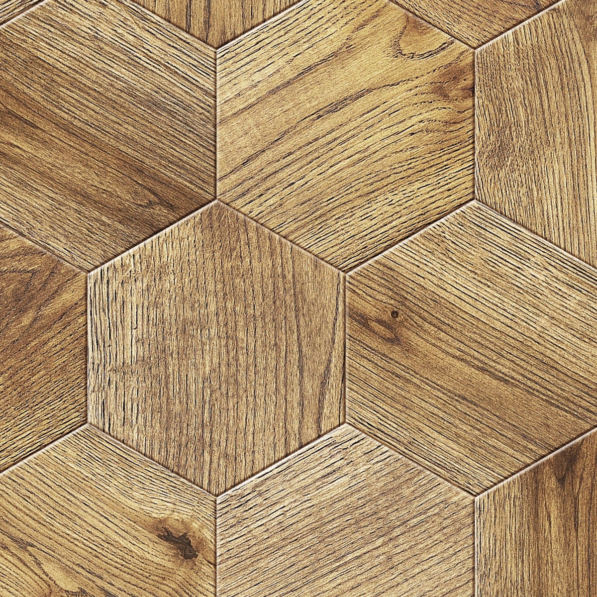 Rollo sticker Hexágonos madera 4 100x100 cm | Leroy Merlin