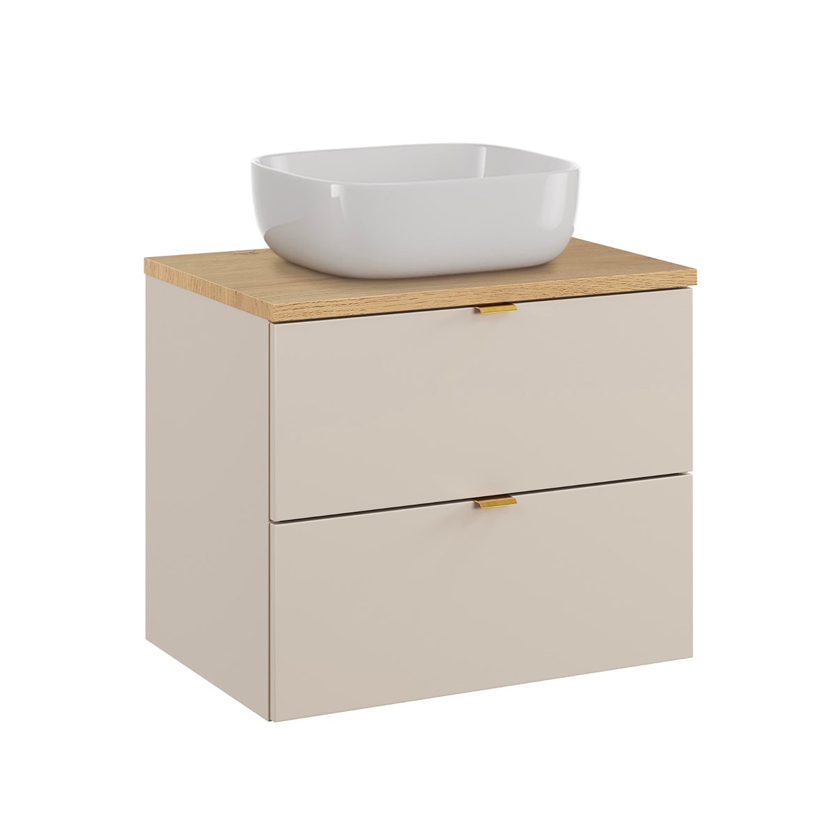 Mueble lavabo individual 60cm Azel Cachemira y Madera | Leroy Merlin