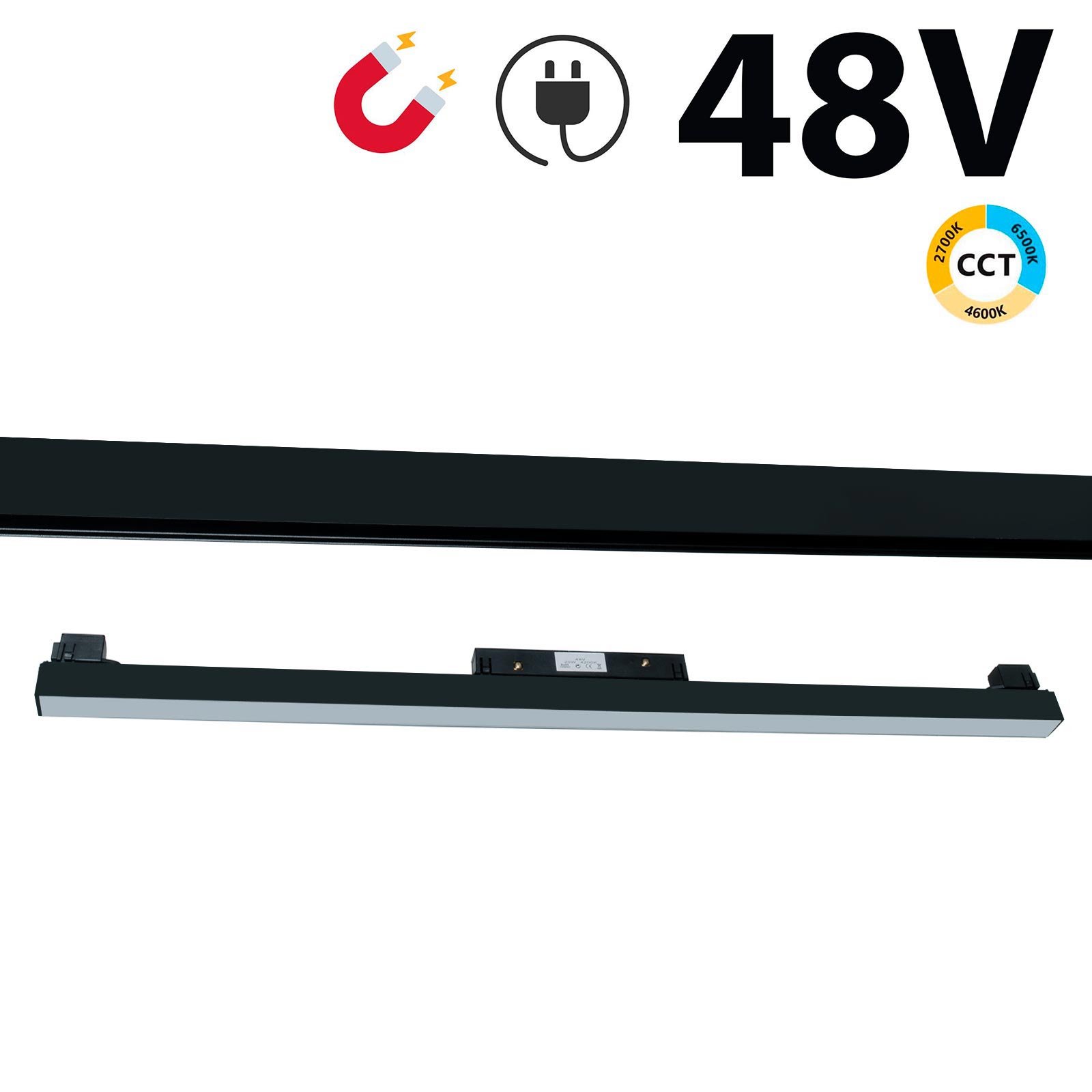Foco de riel magnético LED de 20W para luz interior de tienda de barra ...