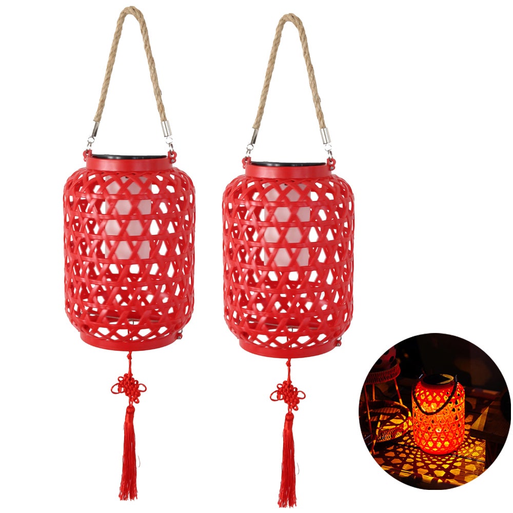 2 faroles solares impermeables para exteriores, luces solares de ...