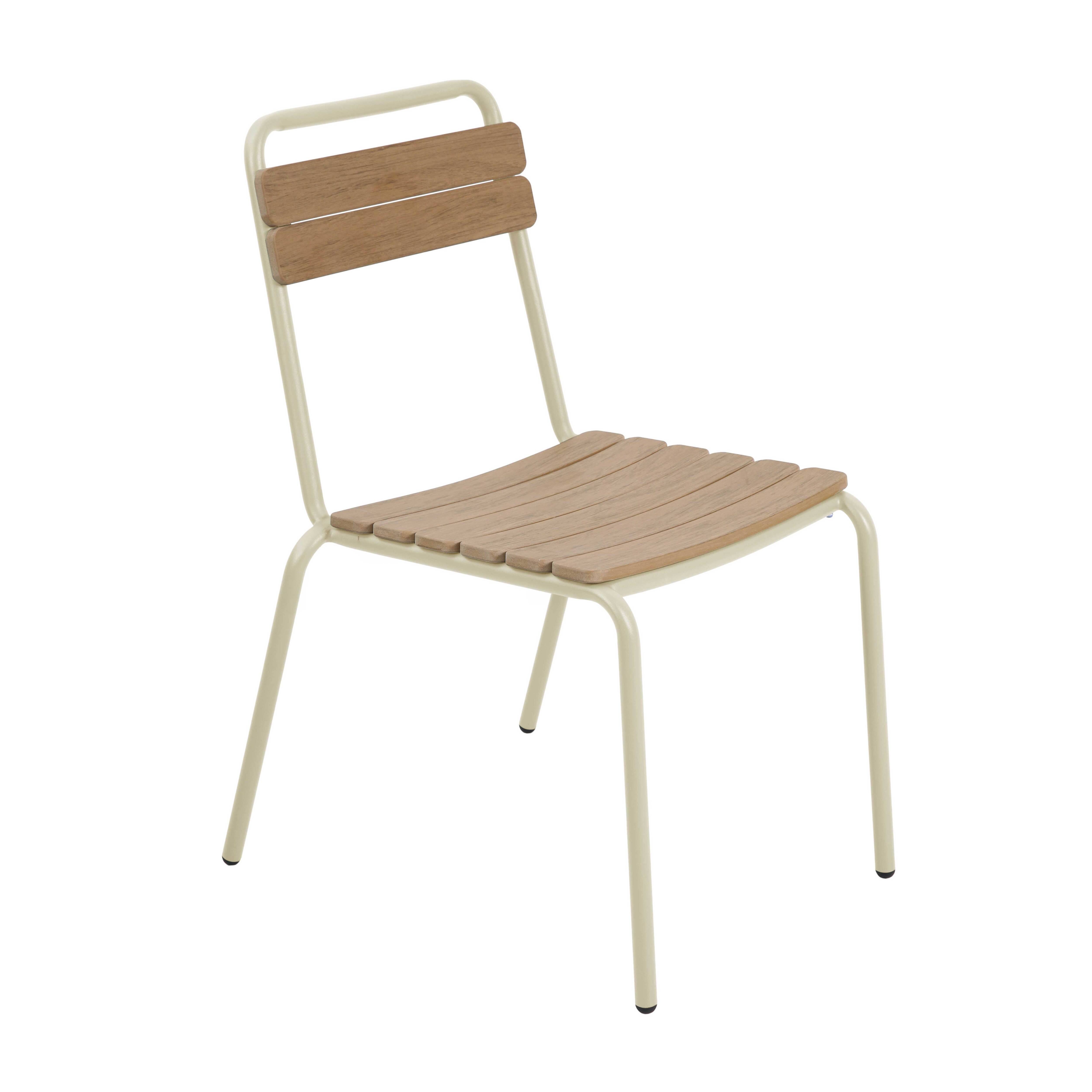 Silla de jardín metálica color crema | Leroy Merlin