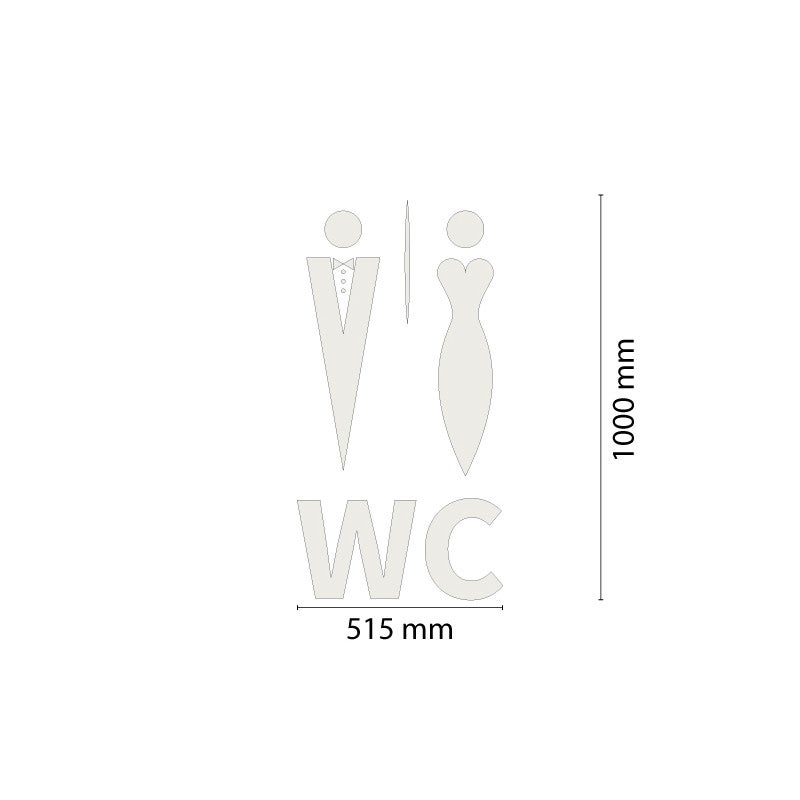 PICTOGRAMME ADHESIF XXL SILHOUETTES WC (W0642) Hauteur : 1000 mm ...