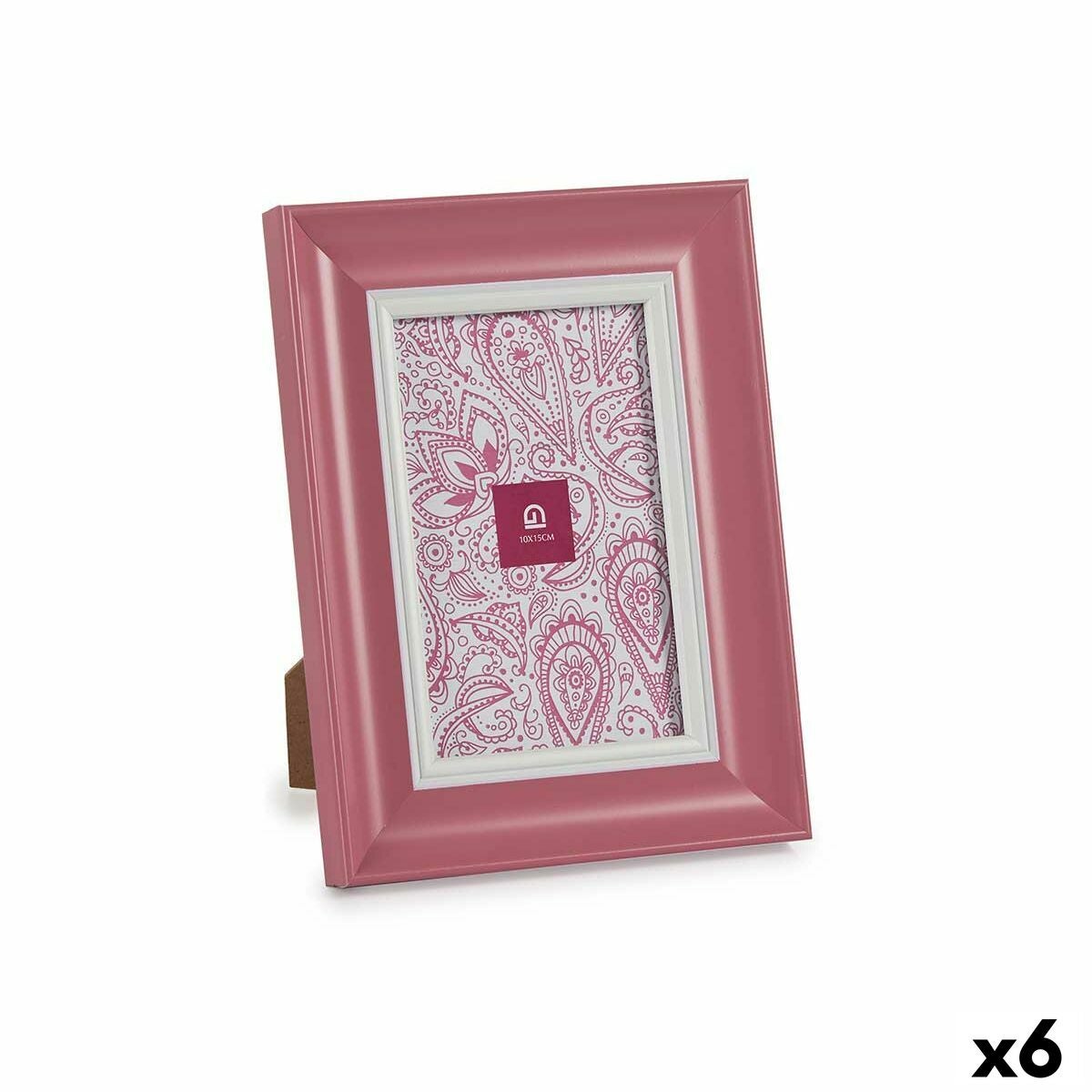 Marco de Fotos Cristal Rosa Plástico (6 Unidades) (2 x 21 x 16 cm ...