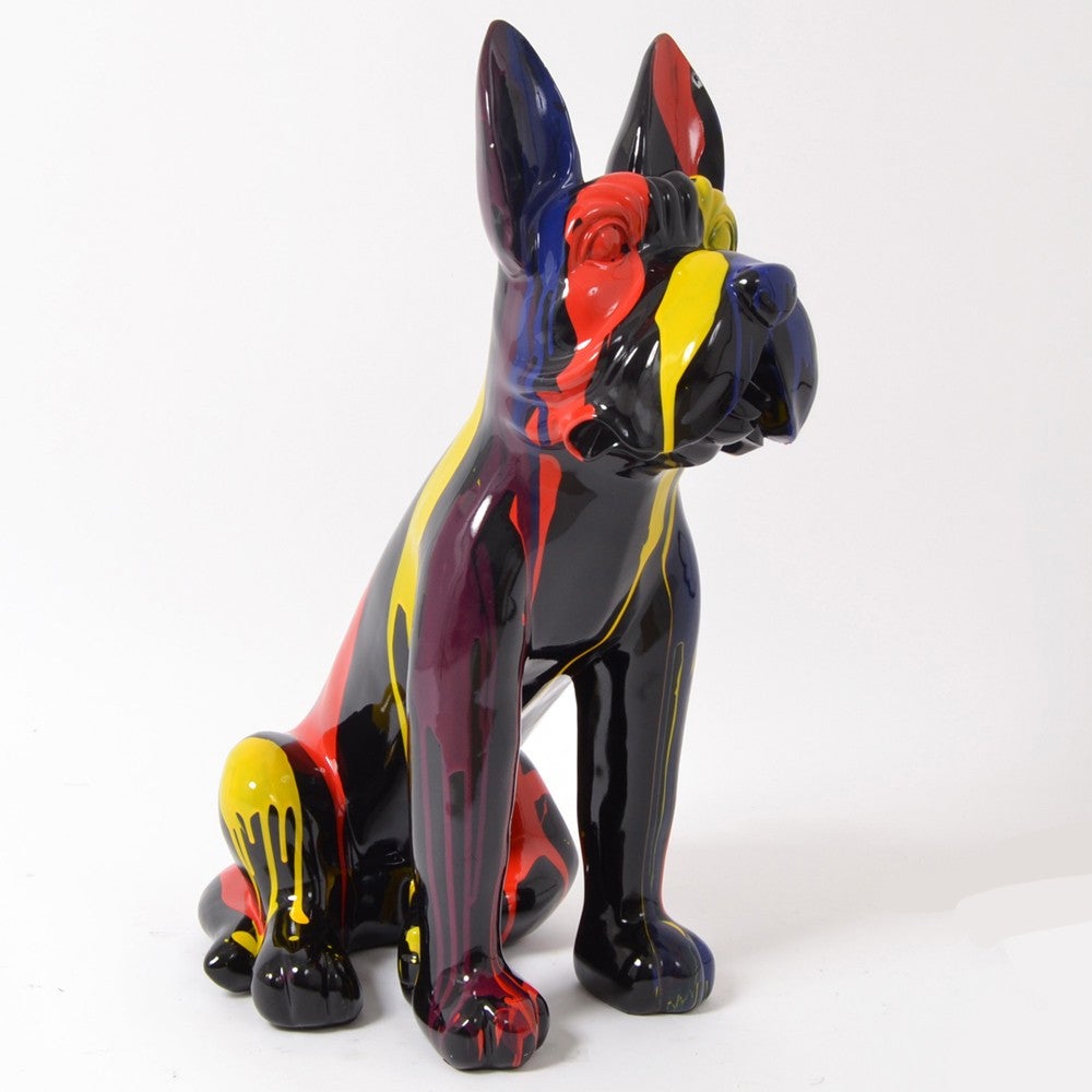 Statue Chiens Assis résine multicolore 79cm - DRIMMER | Leroy Merlin