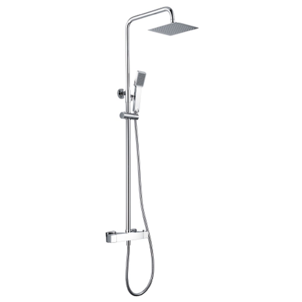 Colonne de Douche avec Mitigeur Thermostatique | Pommeau Carré en Acier ...