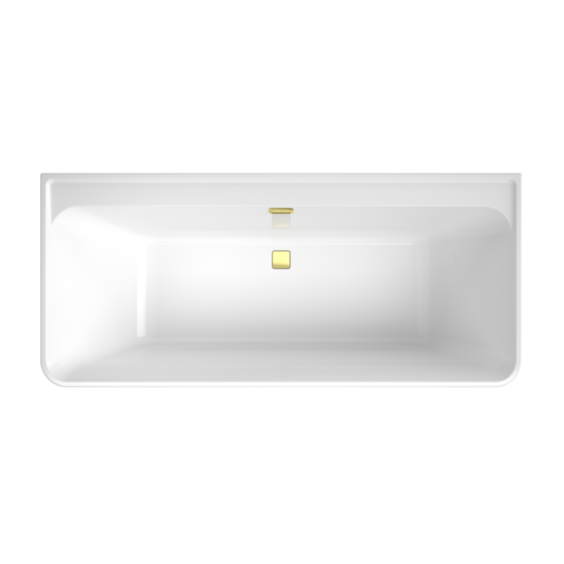 Bañera recta de pared 180 x 80 VILLEROY ET BOCH Collaro desagüe oro ...