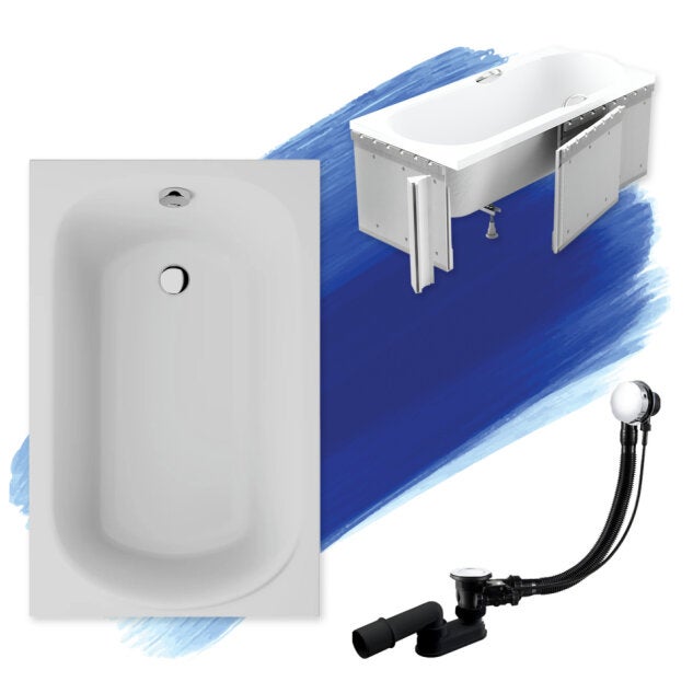 Baignoire rectangulaire 100x65 MINI acrylique blanc + Habillage en ...