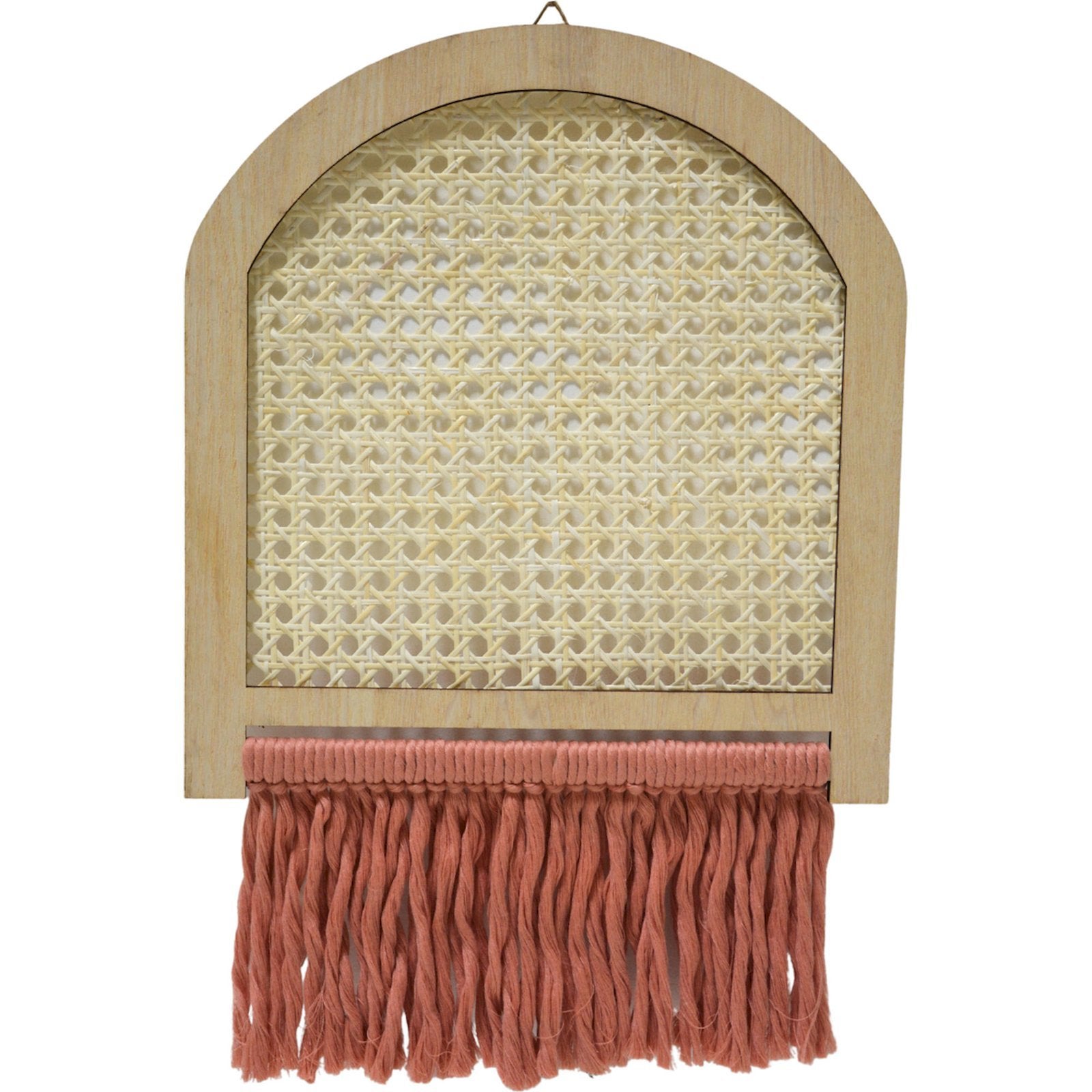 Macramé Hippie 50 x 35 x 1 cm Décoration murale rose et naturelle ...