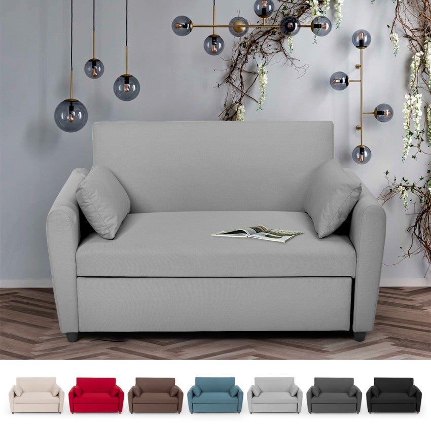 Divano letto 2 posti estraibile design moderno in tessuto Porto Rico ...