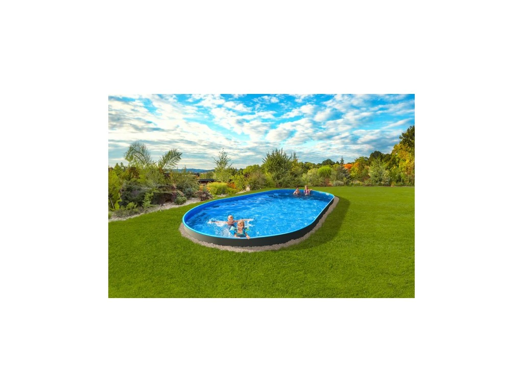 Ibiza ovalada 3,2x5,25x1,5m pared blanca 0,75mm,orificios para skimmer ...