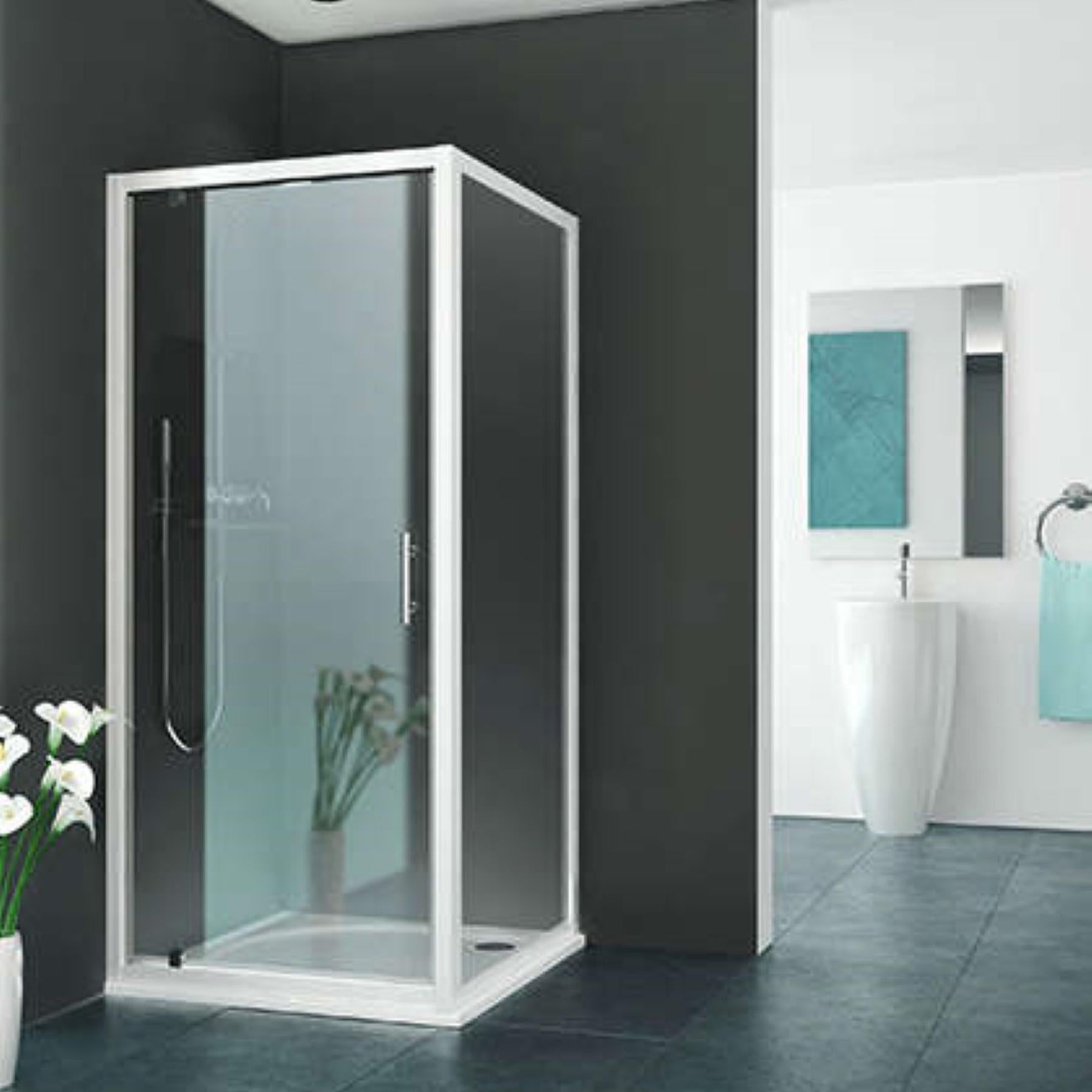 Ancho de pared de ducha fijo 90cm altura 190 cm cristal blanco claro ...
