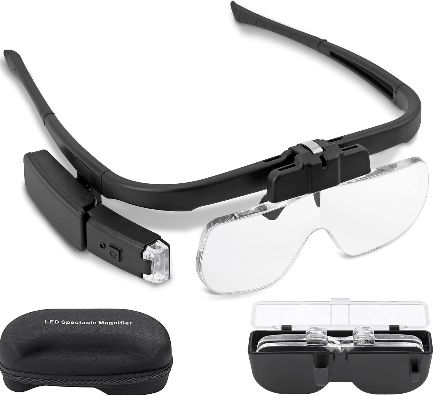 Lupa con diadema, nueva versión, lupa con diadema LED recargable, lupa ...