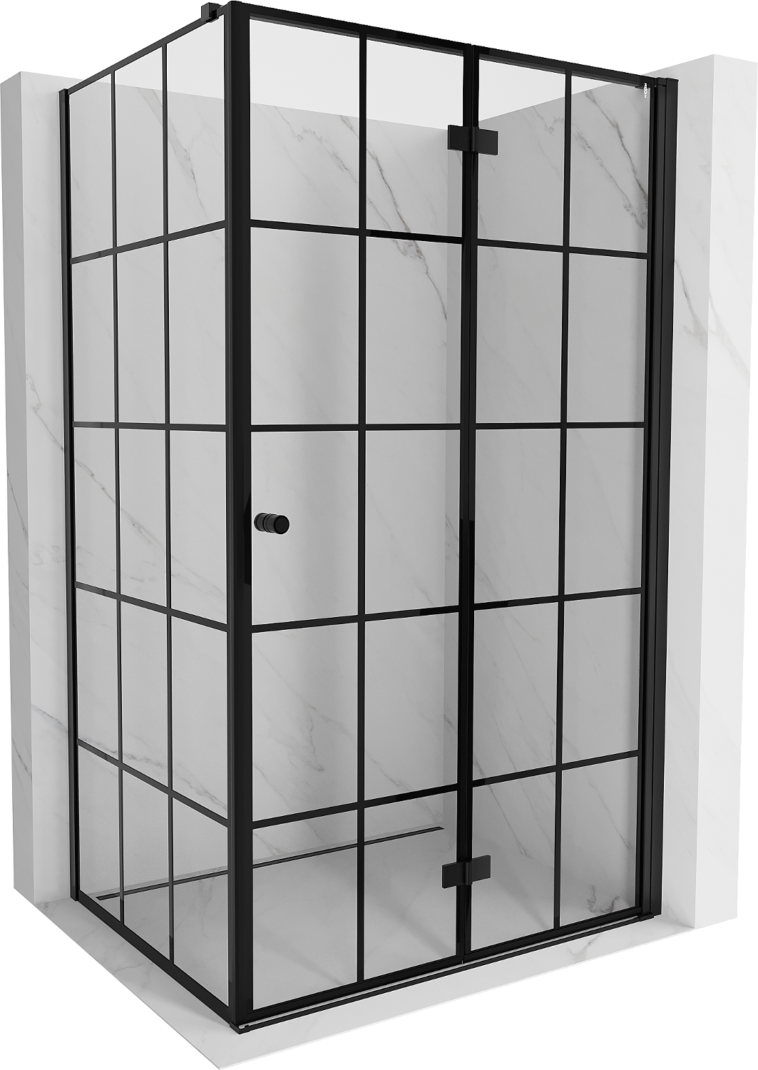 Mexen Mist-F cabina de ducha plegable derecha 120 x 70 cm, rejilla negra, negro - 8A6T-120-070 ...