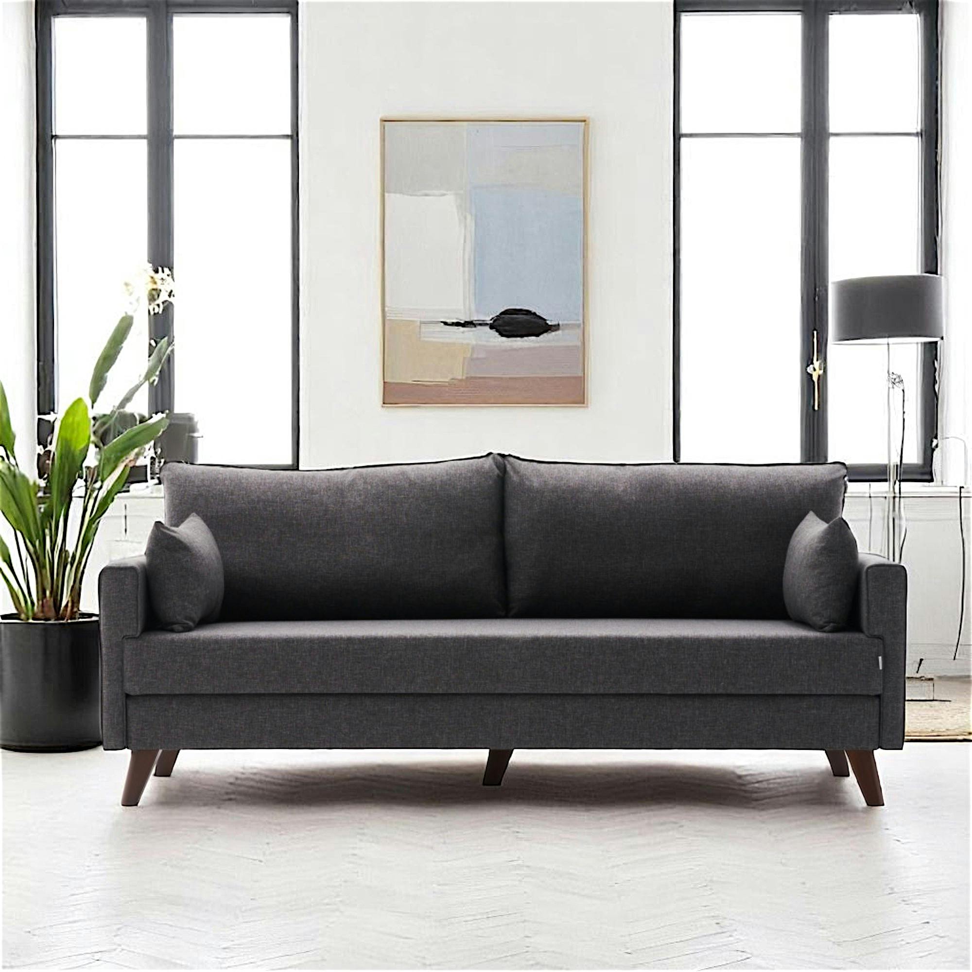 Canapé-lit gris anthracite - dos droit SPLIT | Leroy Merlin