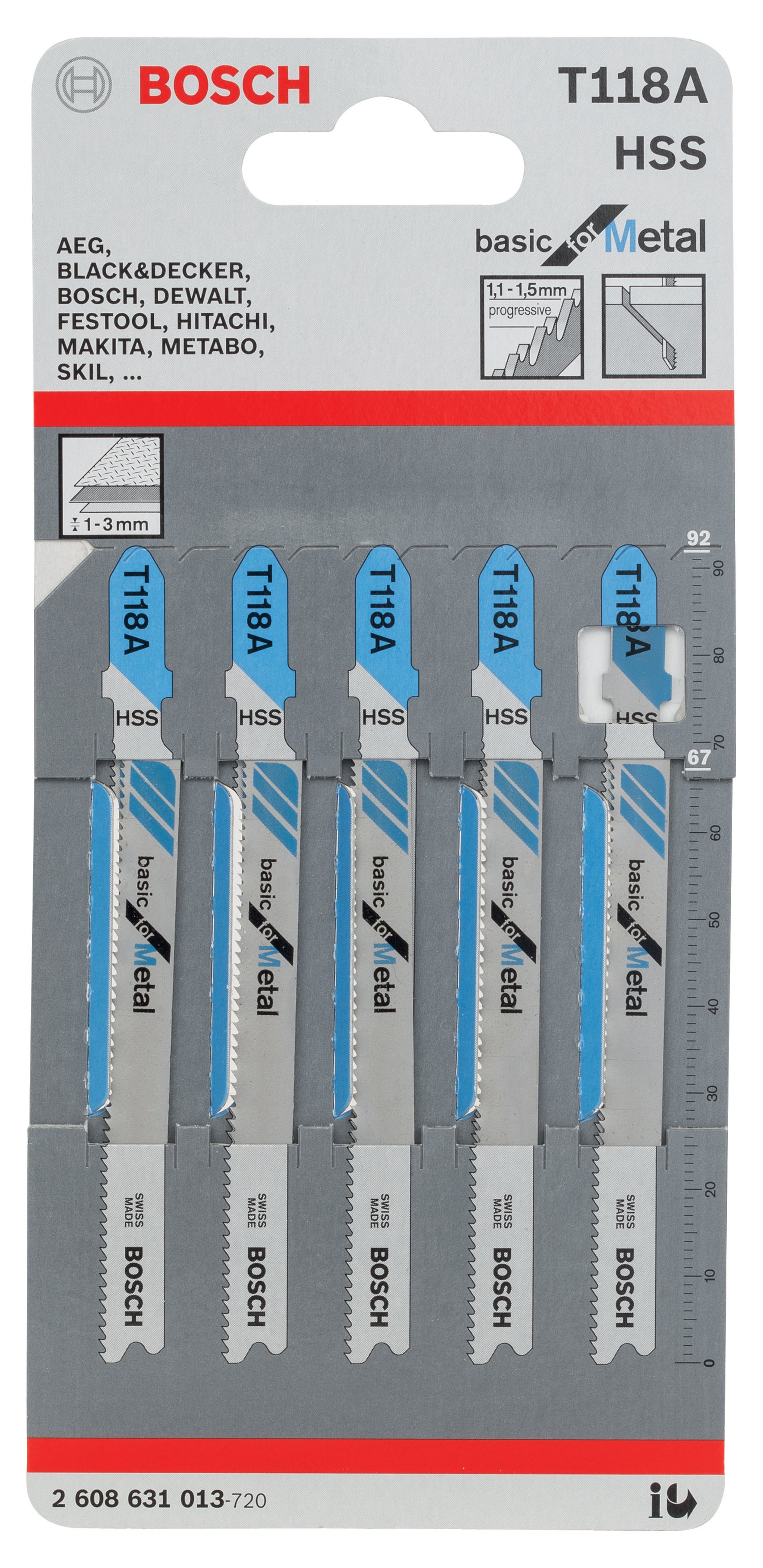 Lot de 5 Lames T 118 A pour Scie Sauteuse Bosch | Leroy Merlin
