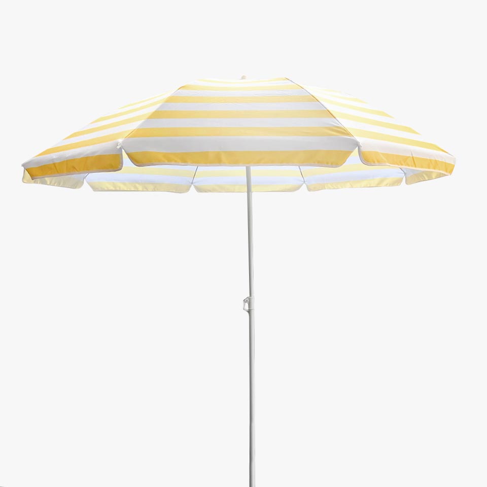 Parasol PLAYA jaune et blanc D160cm | Leroy Merlin