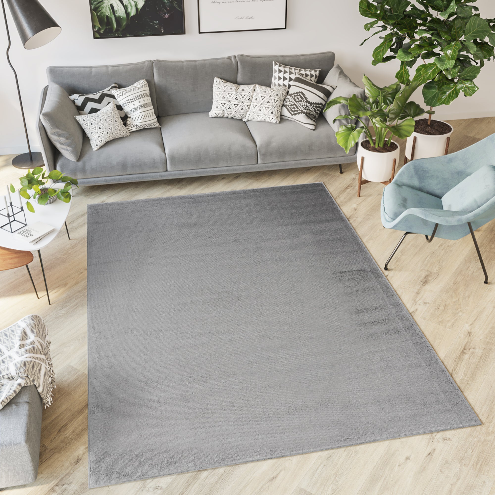 Tapis De Salon Gris