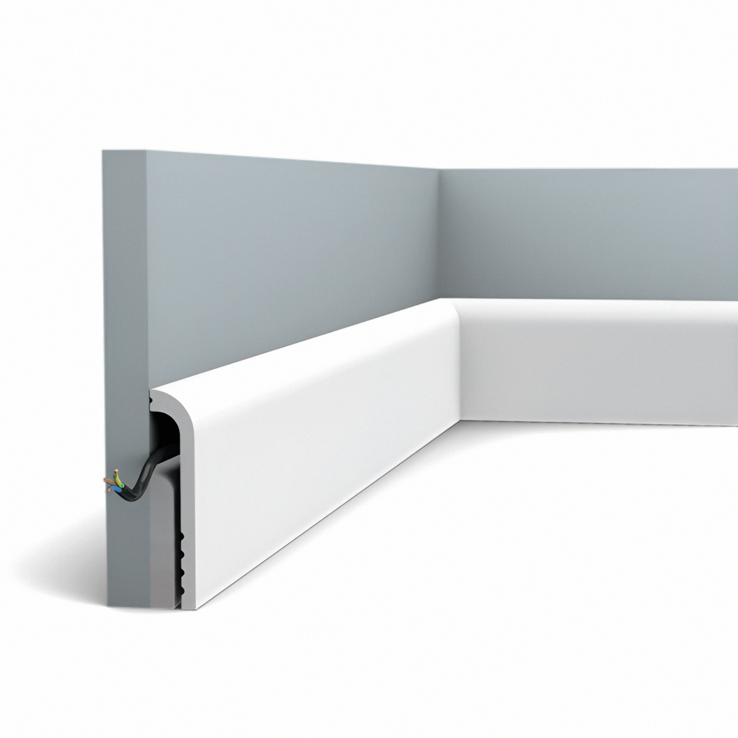 Moulure Plinthe Cache Câbles 2m Bend Blanc | Leroy Merlin